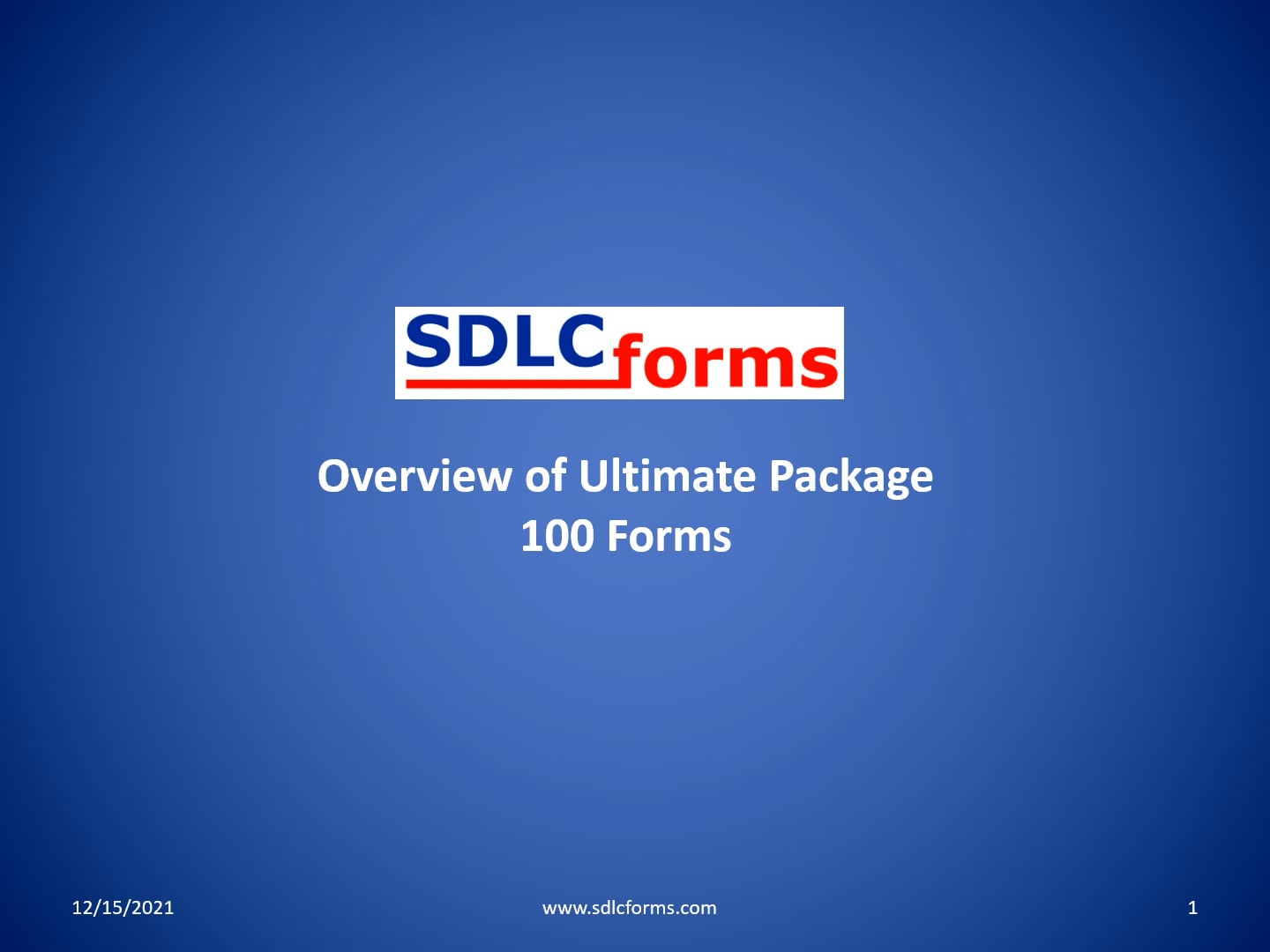 SDLCforms Waterfall Ultimate Package - 100 forms.mp4 on Vimeo