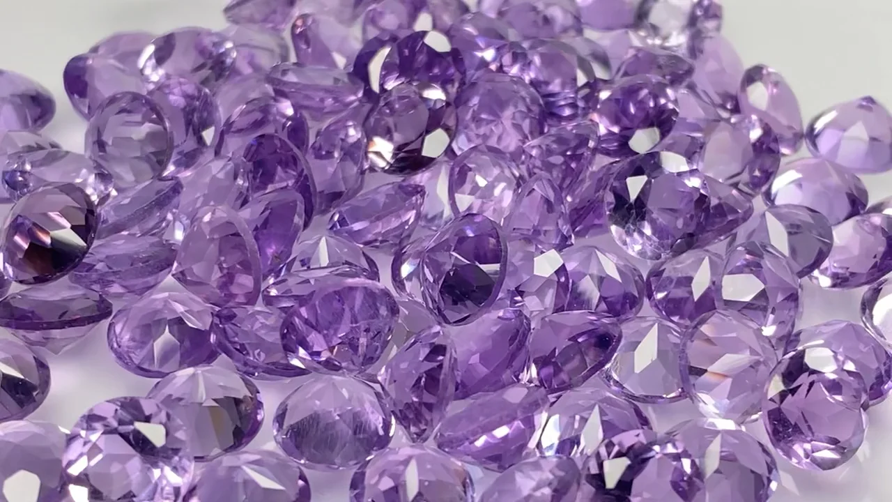 アメジスト(紫水晶) 穴なしラウンドファセットカット(ルース アメジスト(紫水晶) 穴なしラウンドファセットカット(ルース