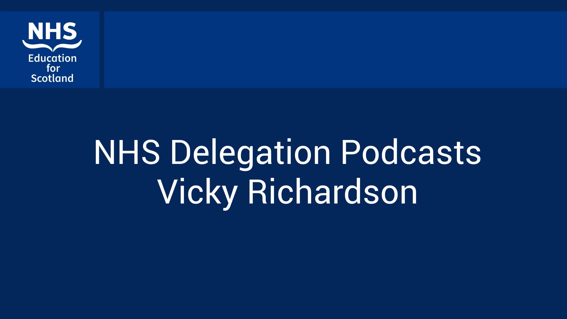 NHS Delegation Podcasts - Vicky Richardson on Vimeo