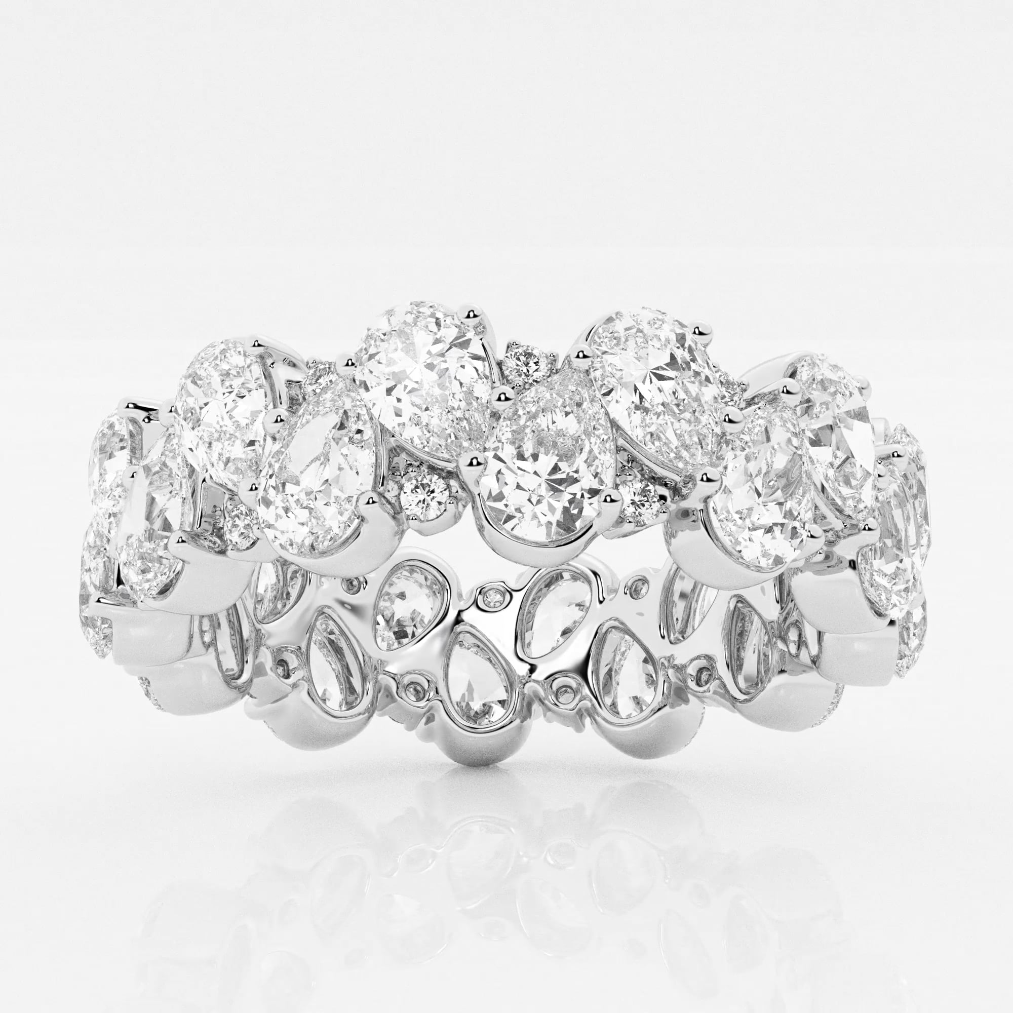 3 7/8 ctw Pear and Round Lab Grown Diamond Alternating Eternity Band ...