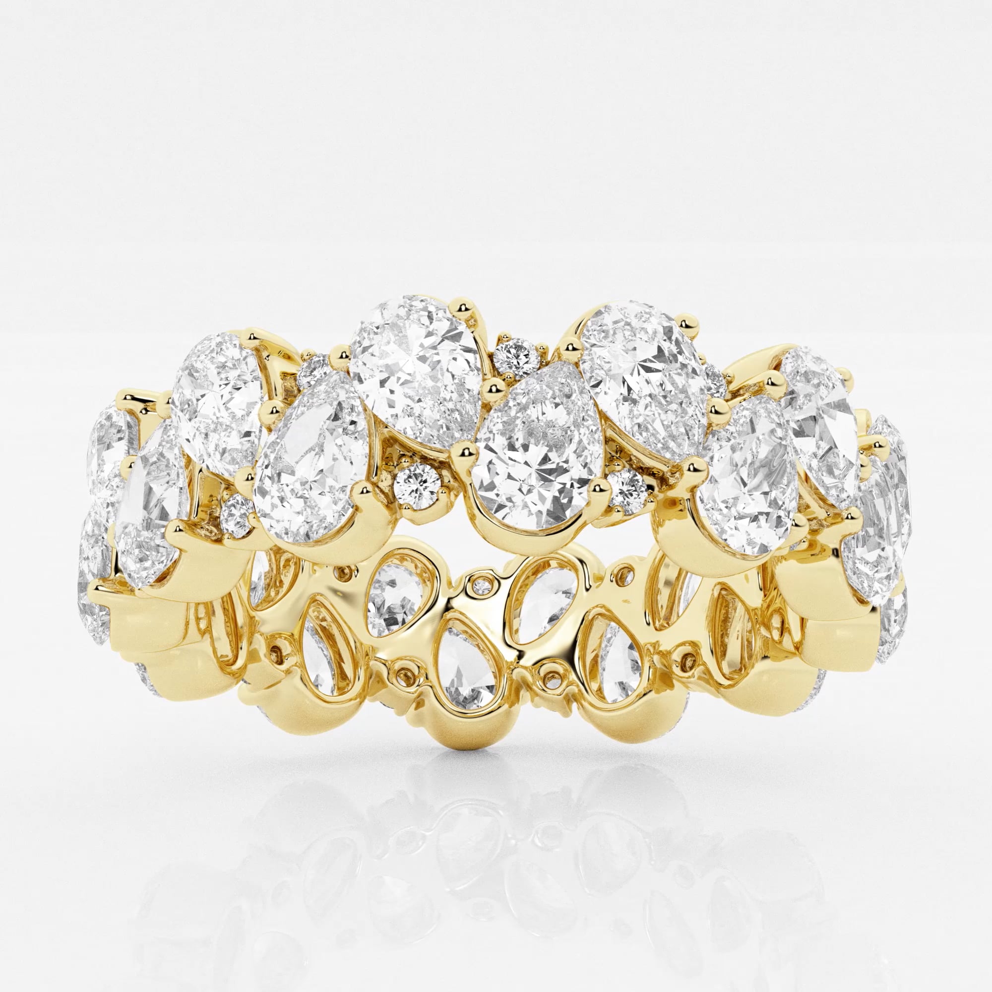 3 7/8 ctw Pear and Round Lab Grown Diamond Alternating Eternity Band ...