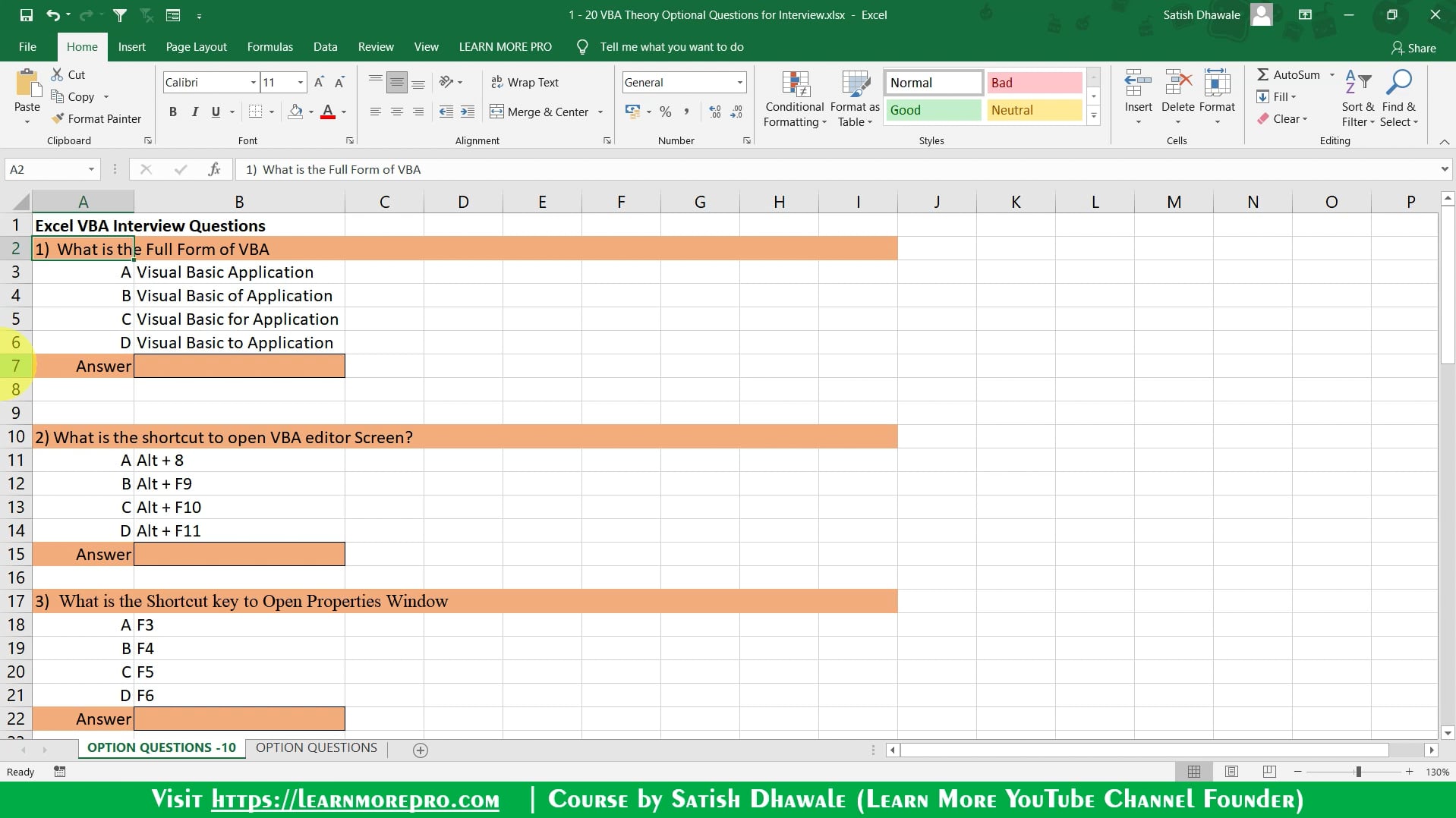 1 - VBA Interview Questions on Vimeo