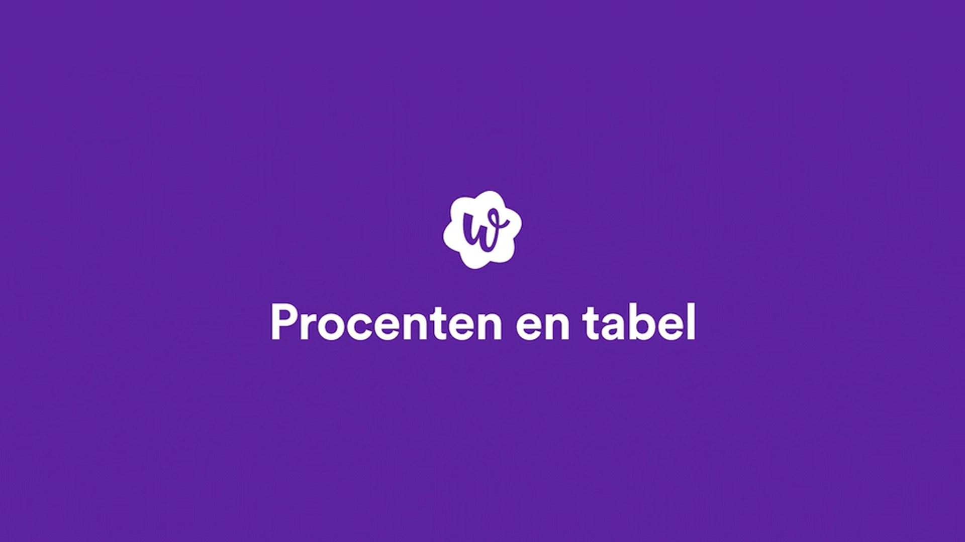 Procenten en tabel oefenen | StudyGo