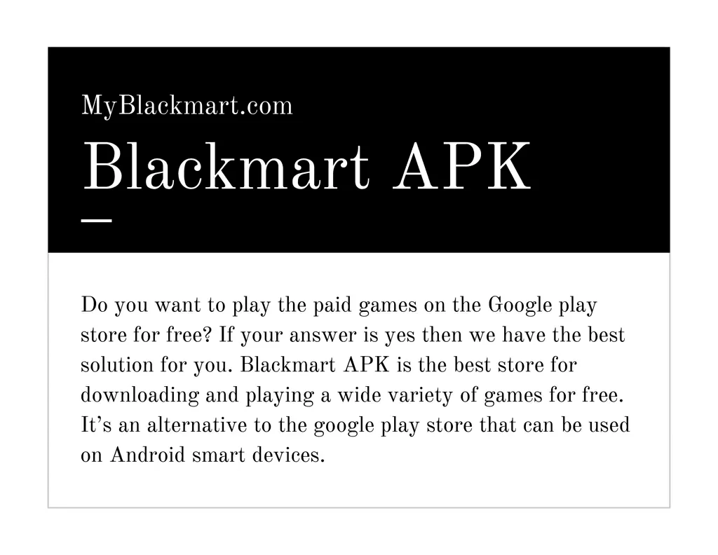 Blackmart APK v2.2.1 Download Latest Version 2022 - MyBlackmart.com on ...