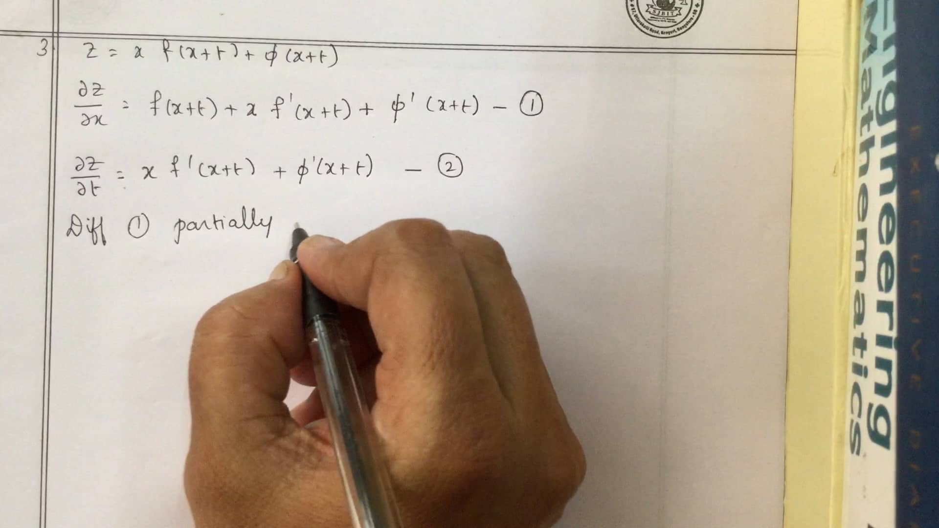 Solution of homogeneous PDE involving derivative with respect to one on ...
