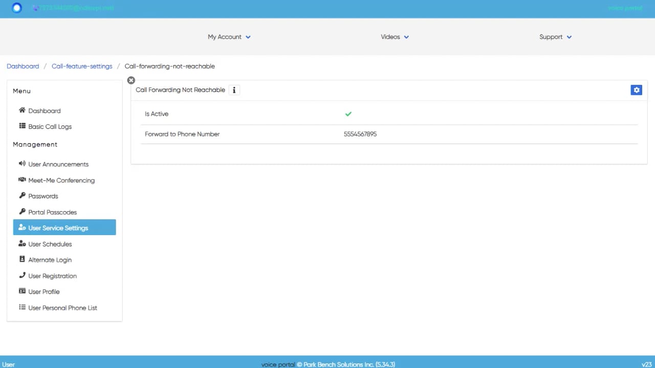 Call Forward Not Reachable on Vimeo