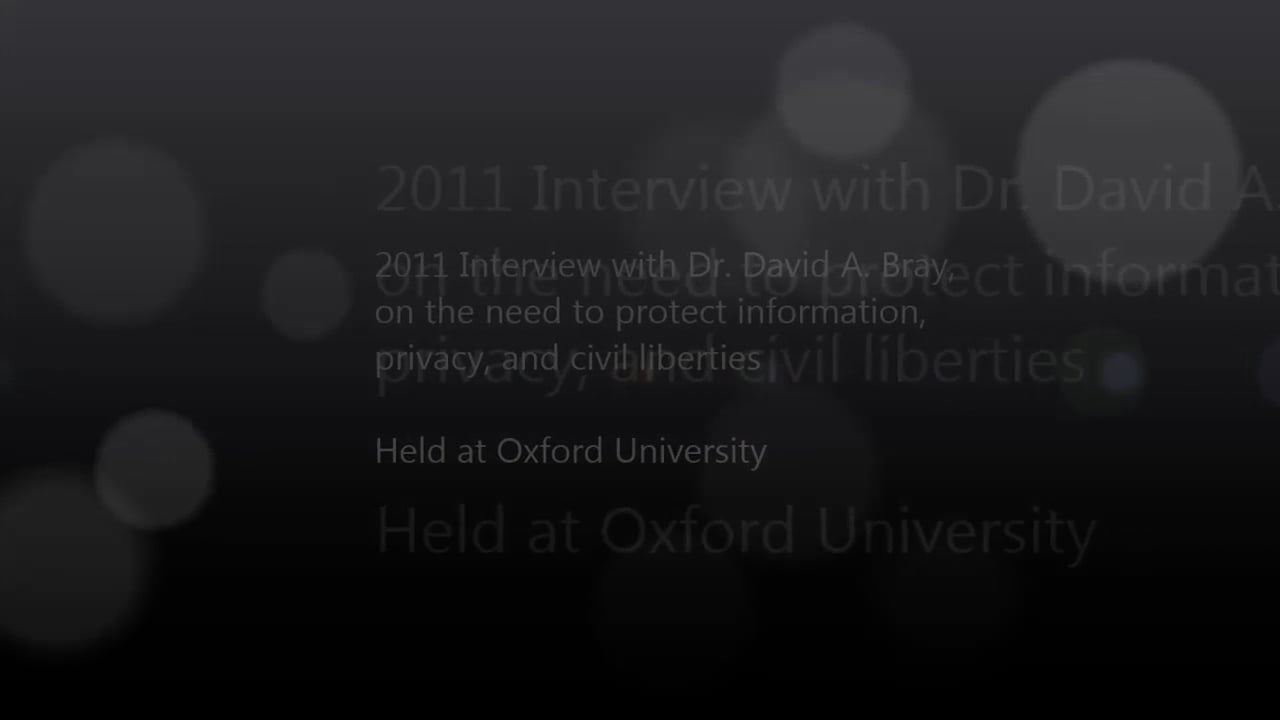 Podcast - 2011 Interview with Dr David A Bray at the Oxford Internet ...