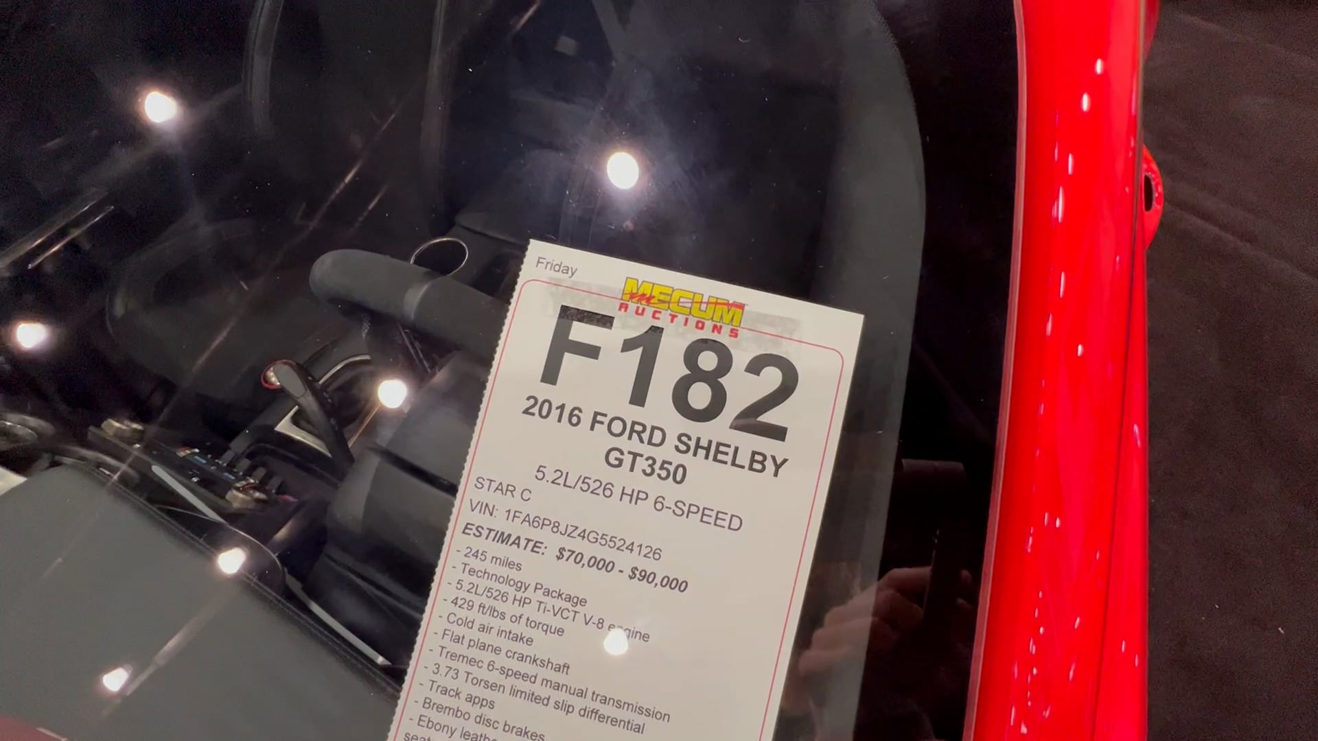 2016 Ford Shelby GT350 | F182 | Kissimmee 2022