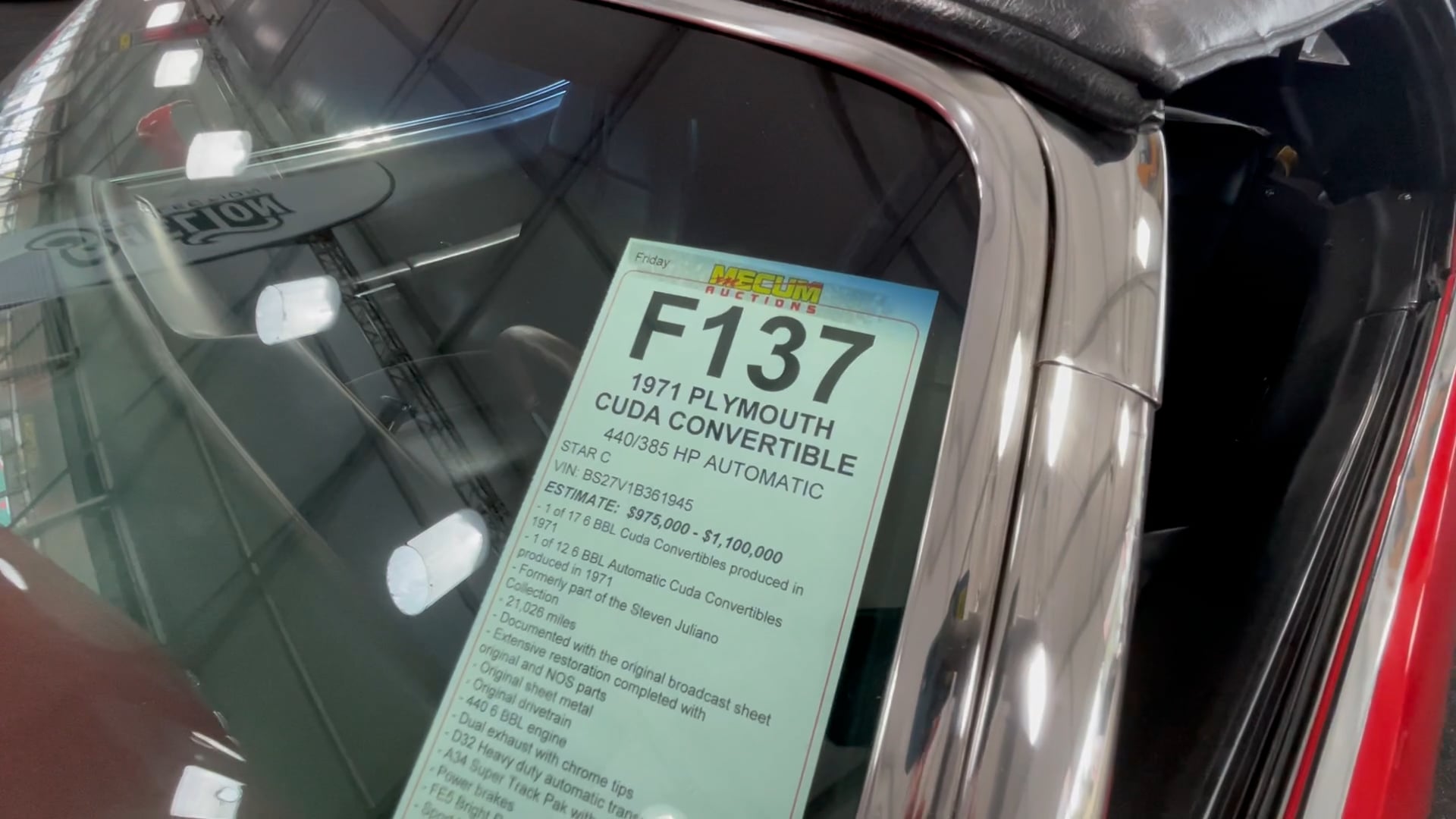 1971 Plymouth Cuda Convertible | F137 | Kissimmee 2022