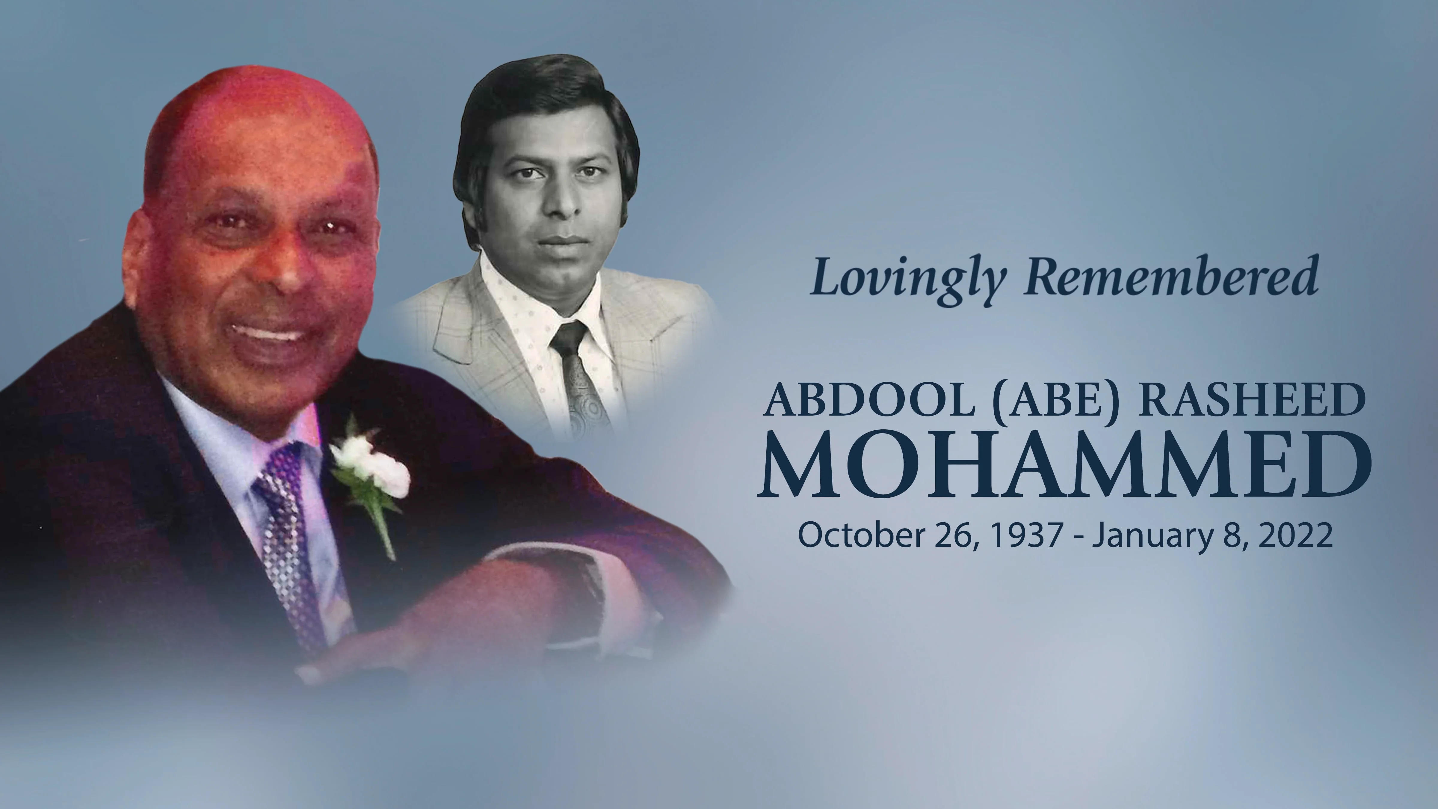 Funeral service for the late Mr. Abdool Rasheed Mohammed on Vimeo