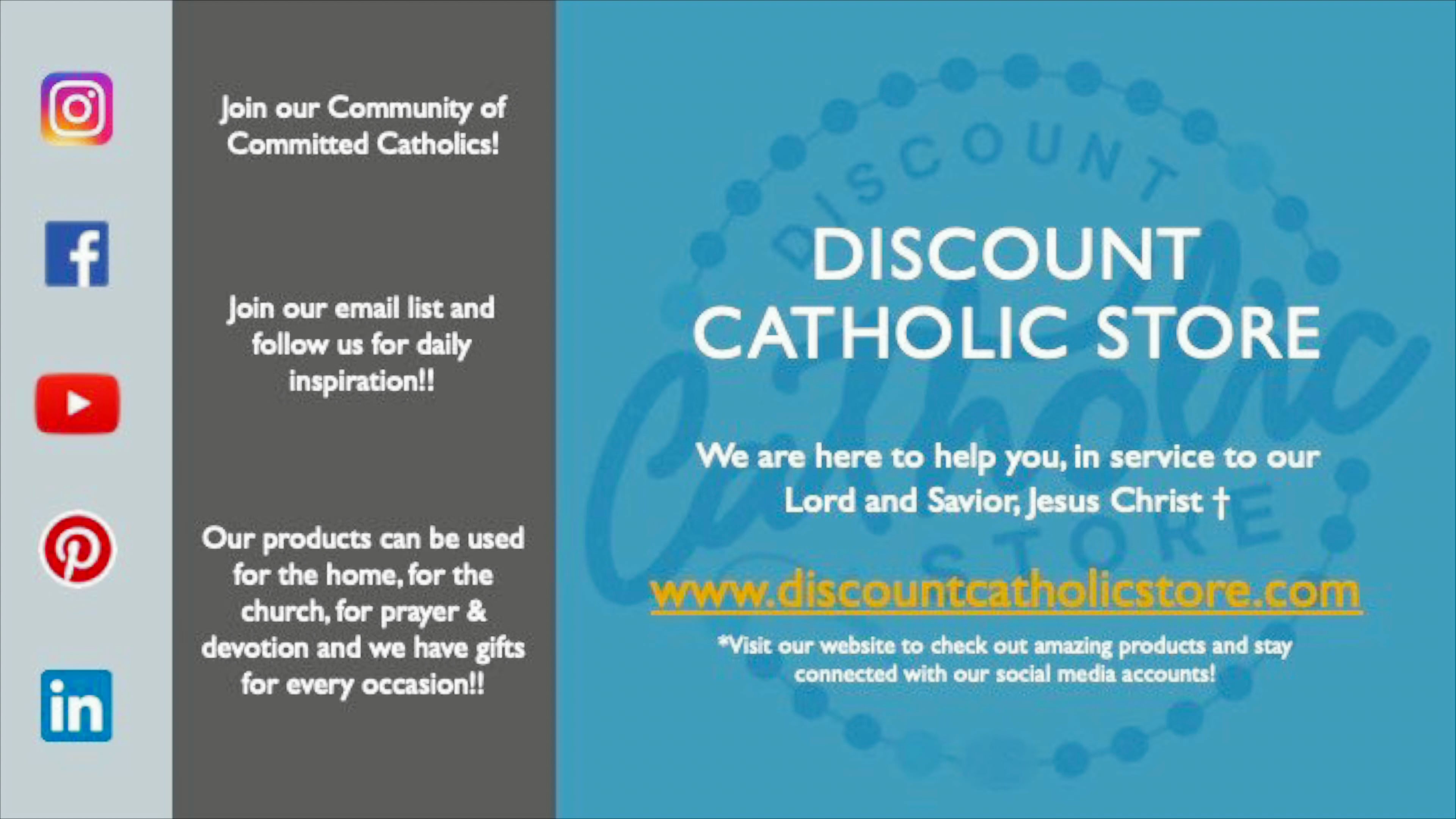 Discount Catholic Store message to Catholic community - January 10 ...
