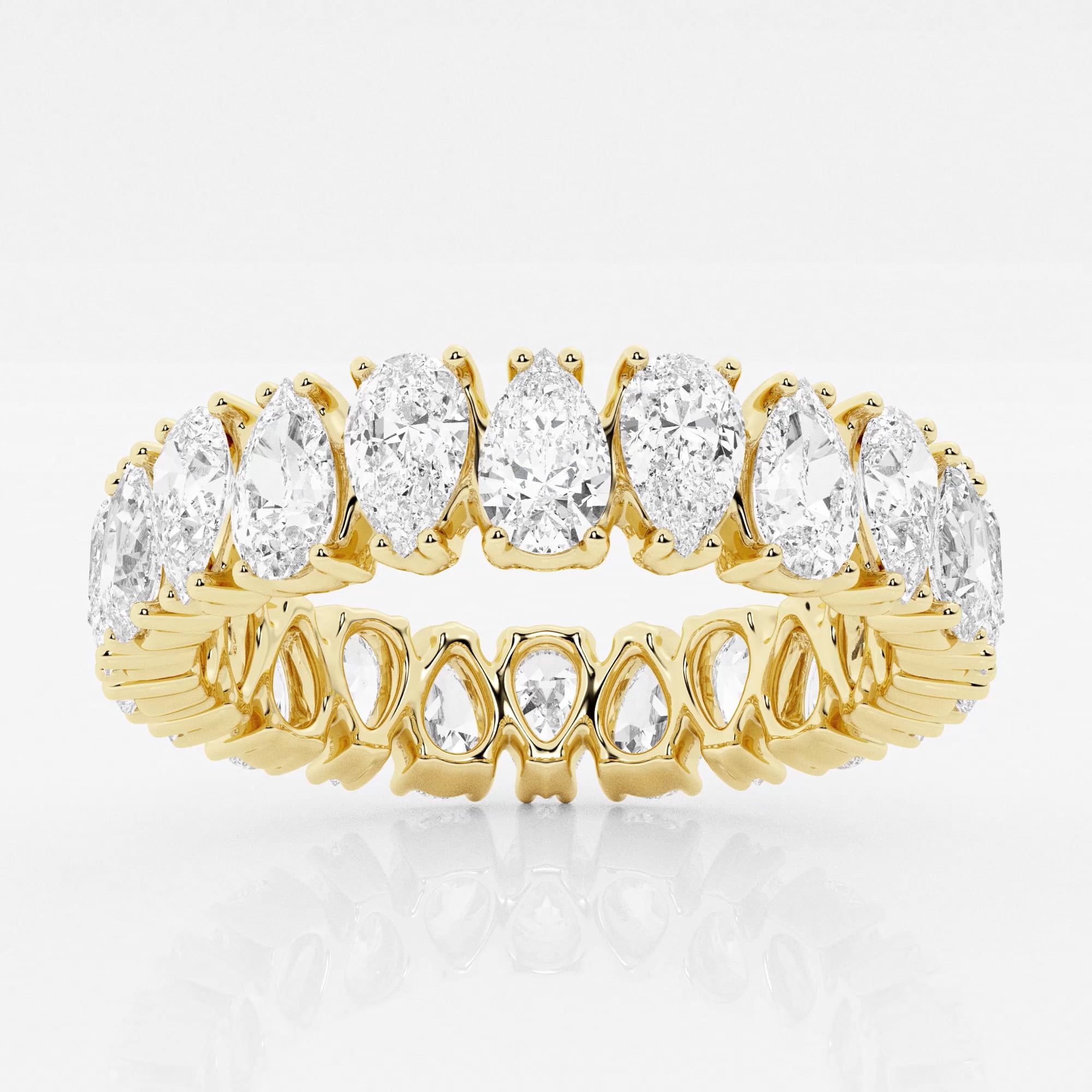 4 1/2 ctw Alternating Pear Lab Grown Diamond Eternity Band - 5mm Width ...
