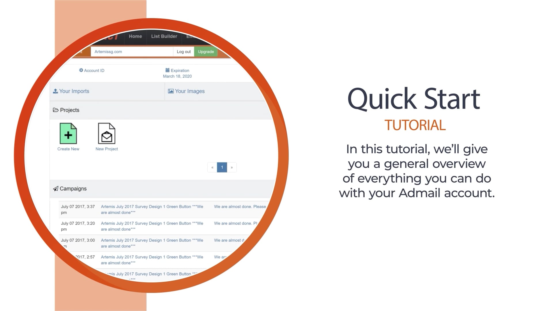 Admail Quick Start Tutorial on Vimeo