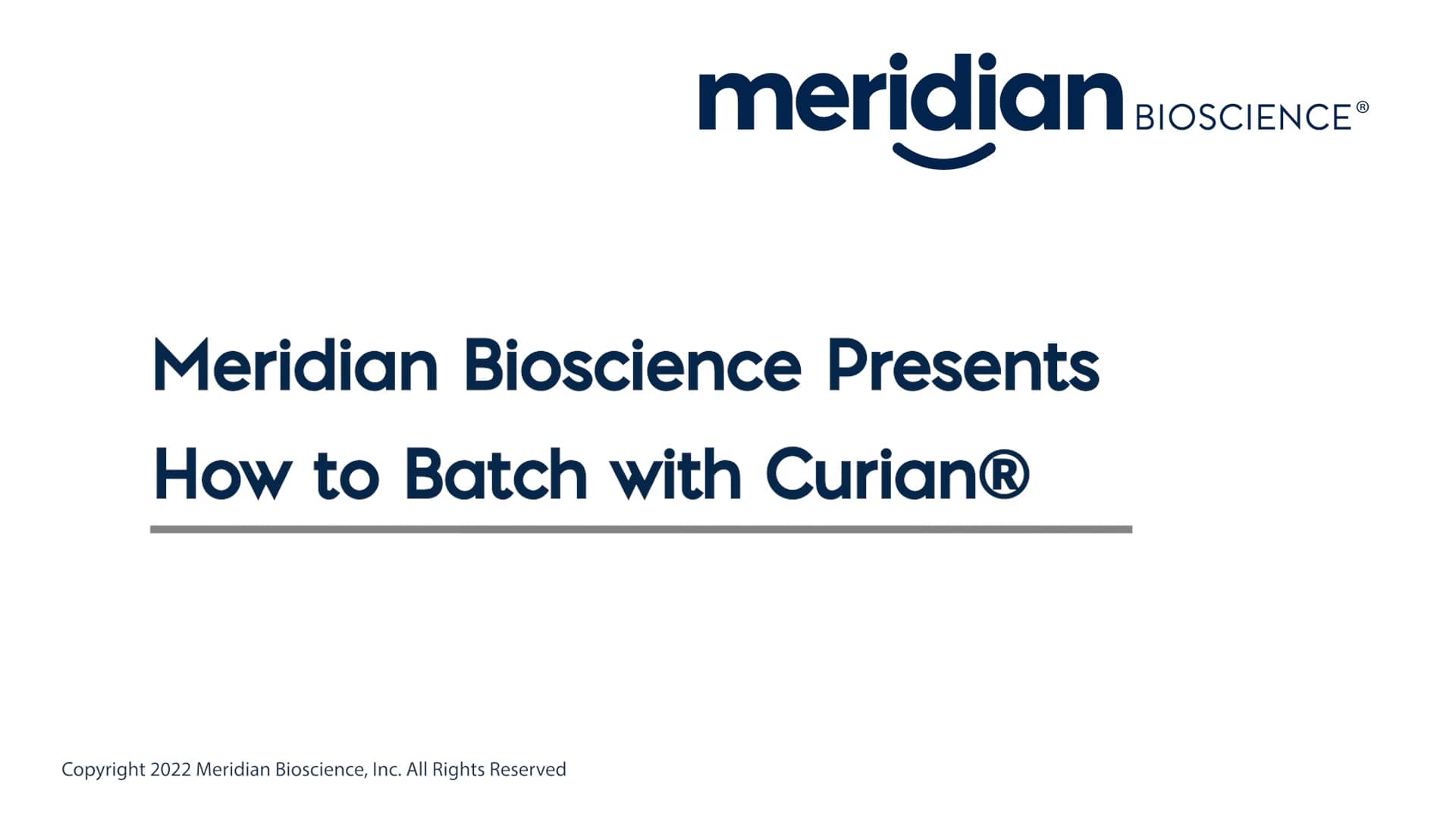 Curian – How to Batch Samples on Vimeo