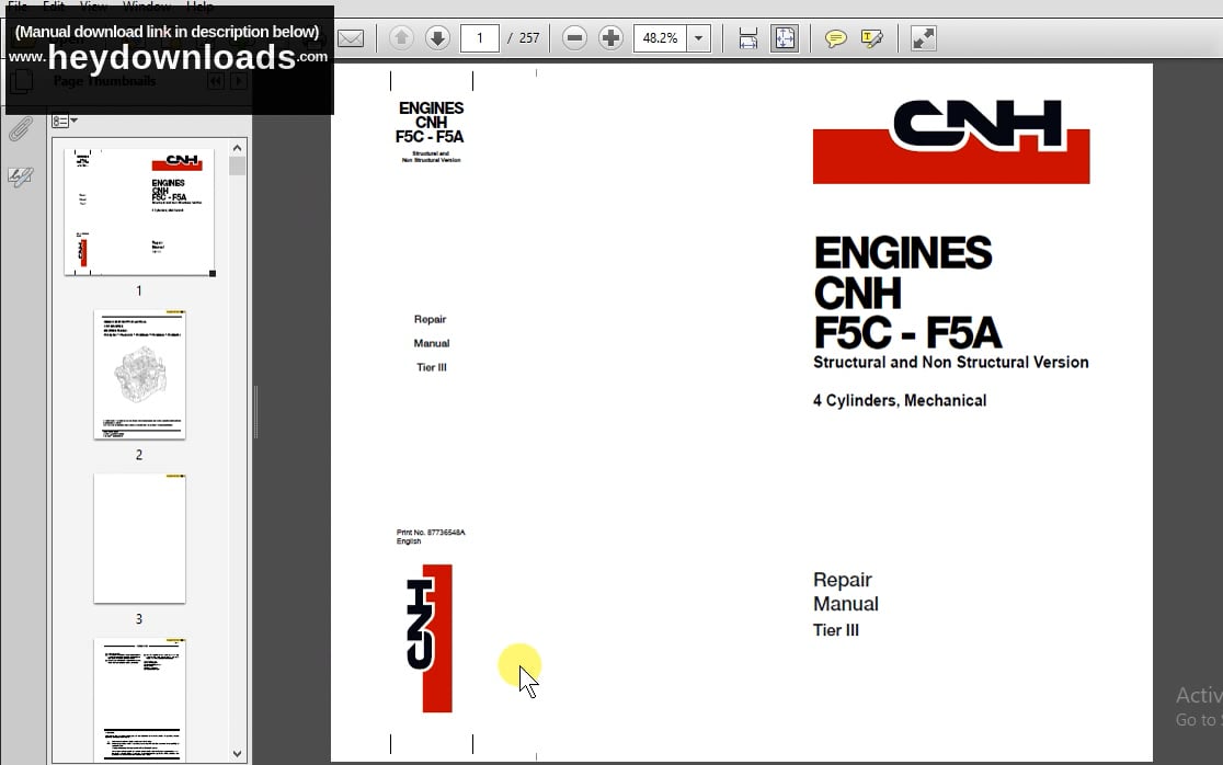 Cnh Engines F5c Tier 3 F5a Tier 3 Service Manual - PDF Download on Vimeo