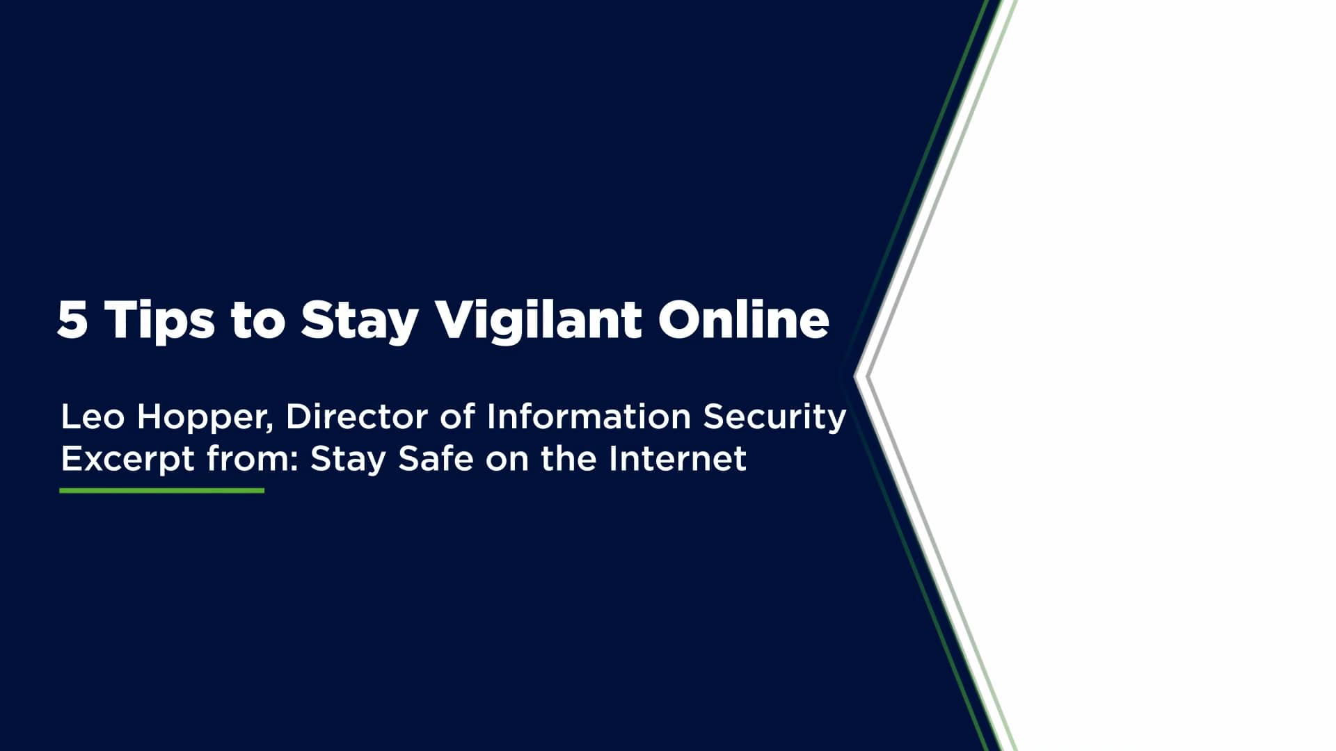 5 Tips to Stay Vigilant Online on Vimeo