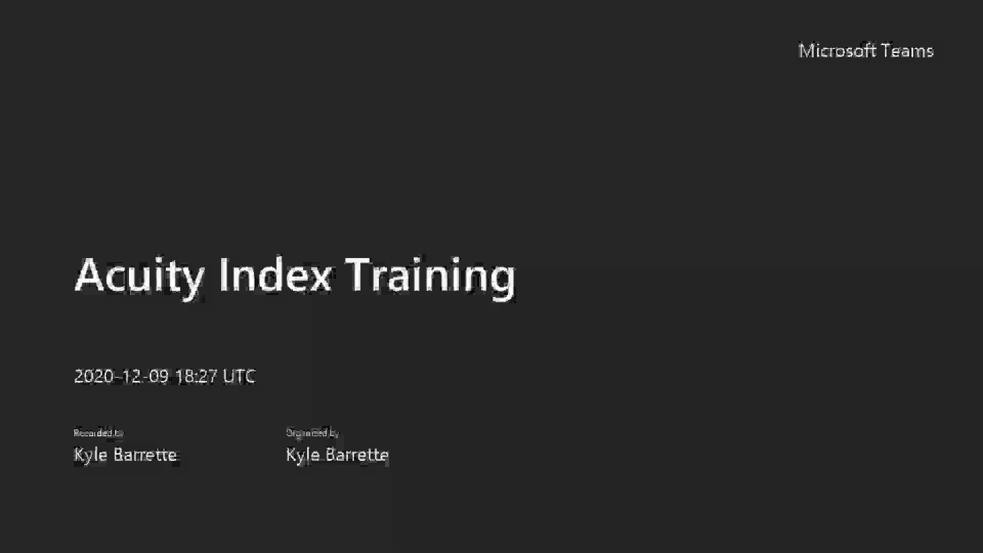 Acuity Index Training (3) on Vimeo