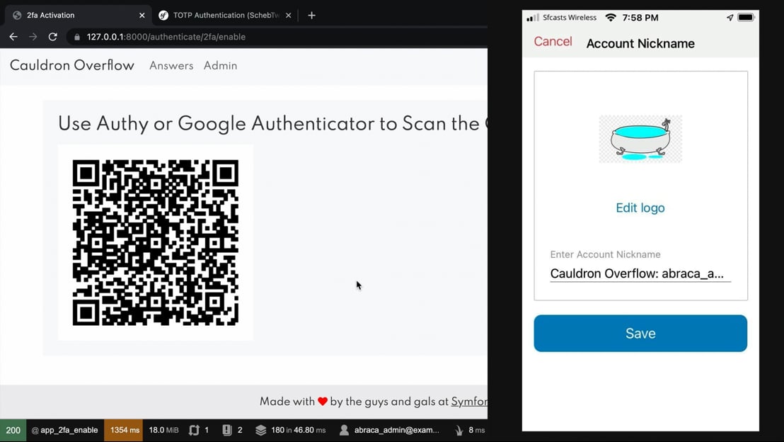 QR Data & Scanning with an Authenticator App > Symfony 5 Security ... QR Data & Scanning with an Authenticator App > Symfony 5 Security ...