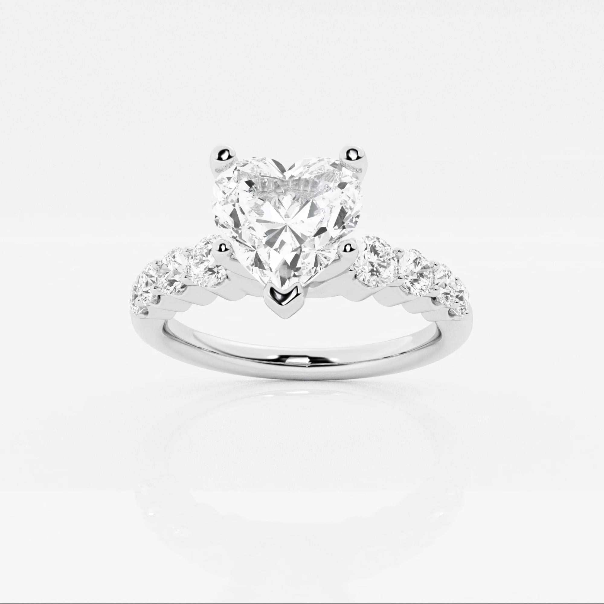 2 ctw Heart Lab Grown Diamond Graduated Engagement Ring - Grownbrilliance