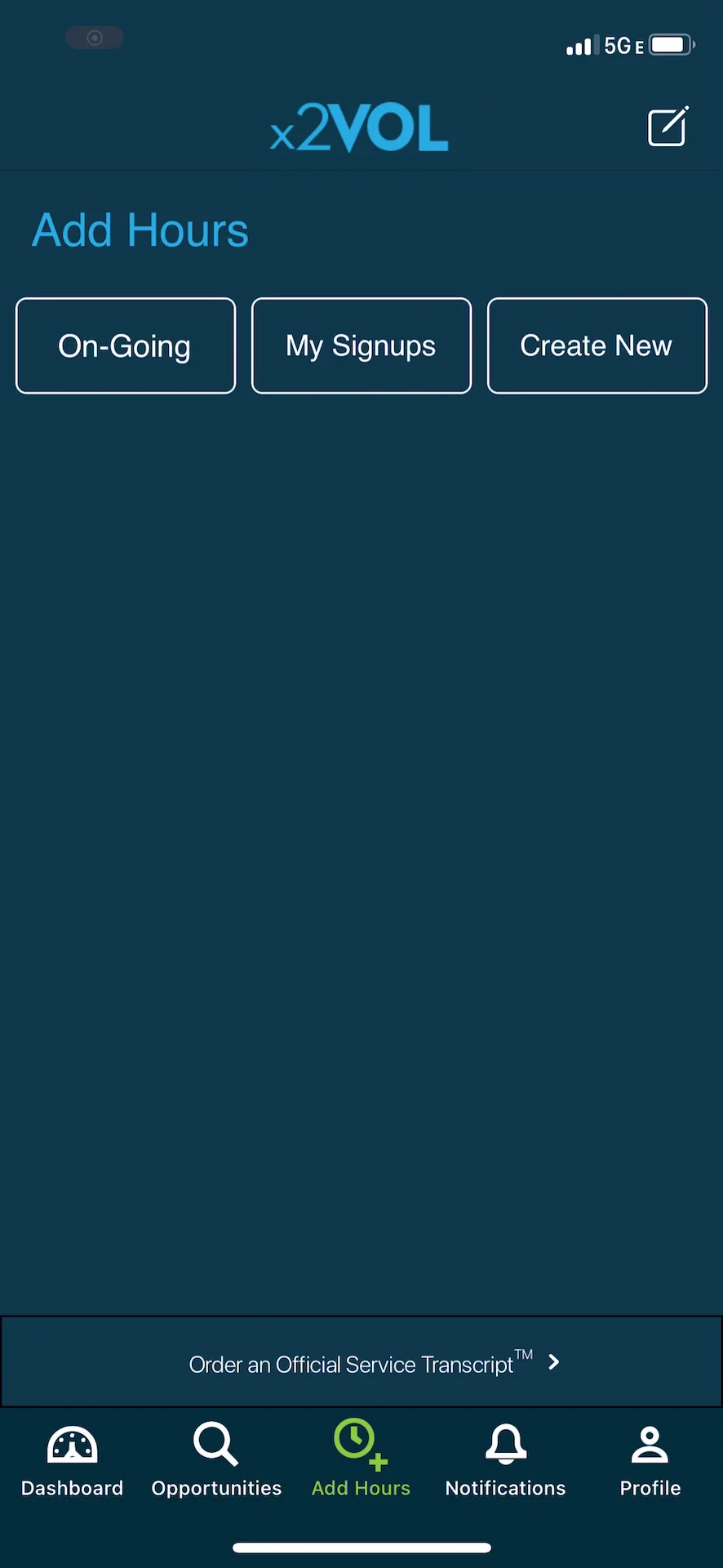 Applying Hours to Goals in x2VOL Mobile App