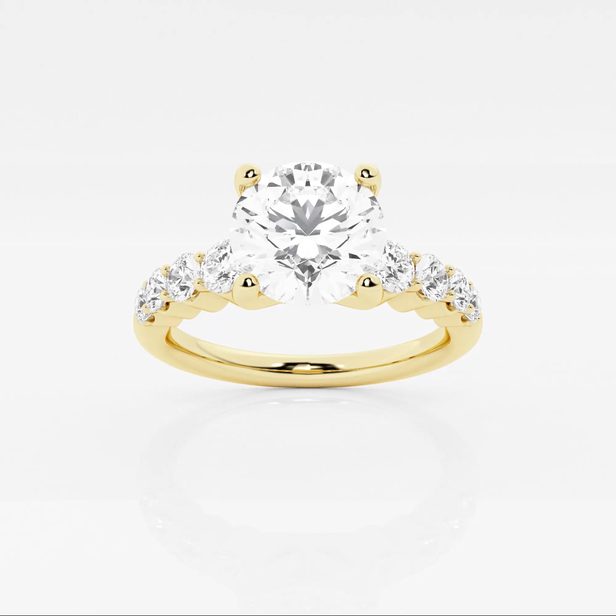 2 ctw Round Lab Grown Diamond Graduated Engagement Ring - Grownbrilliance