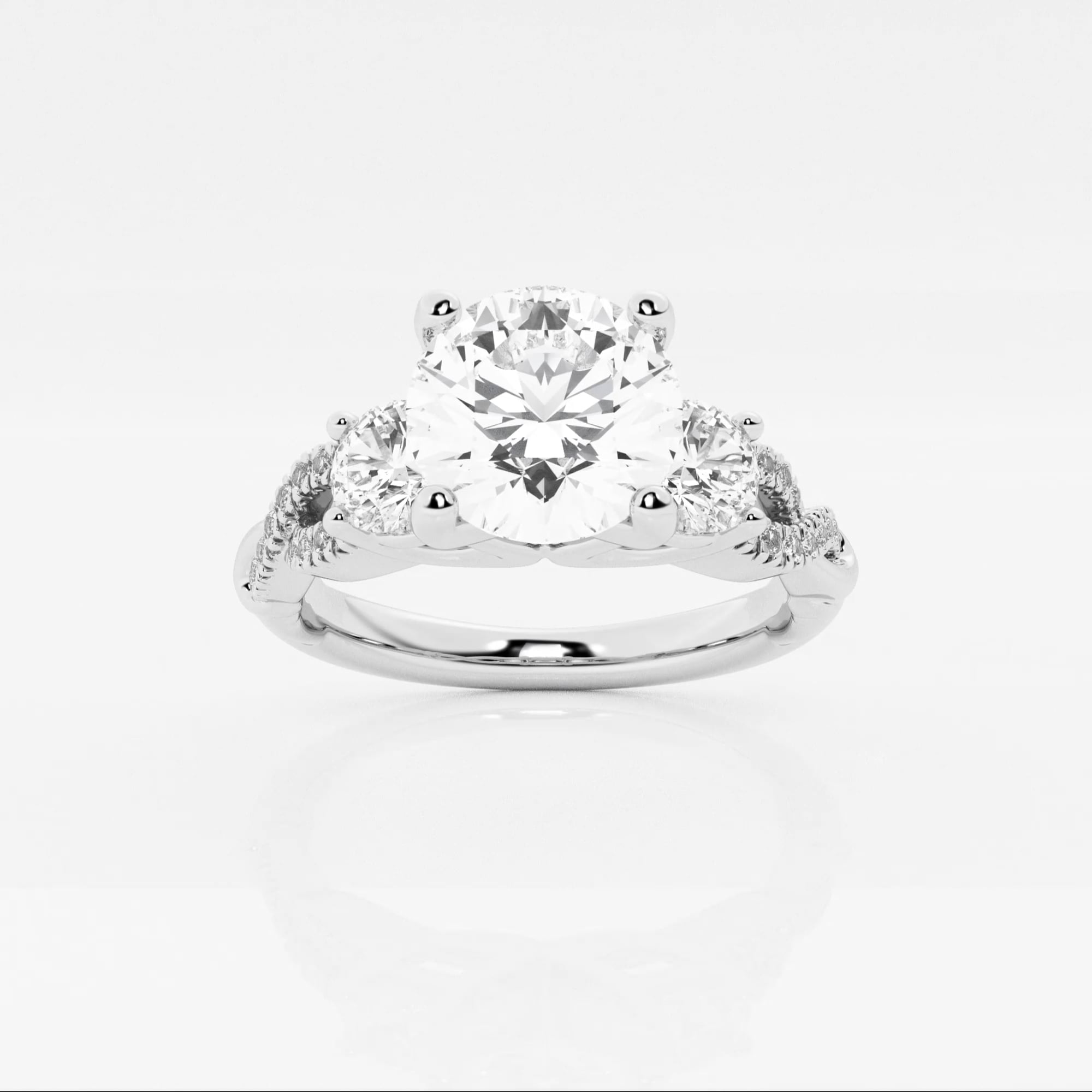 2 ctw Round Lab Grown Diamond Swirl Engagement Ring - Grownbrilliance