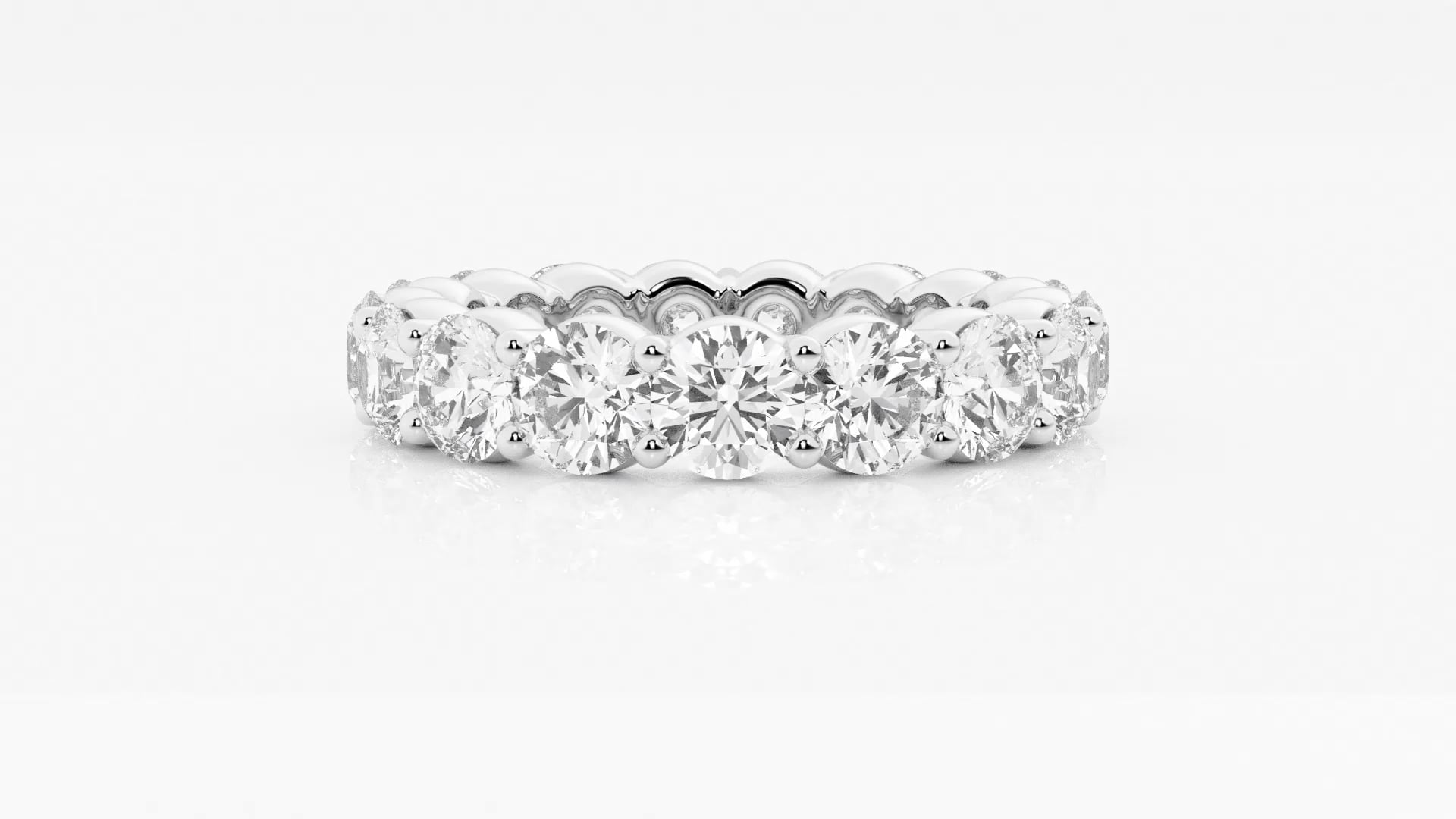 4 ctw Shared Prong Round Lab Grown Diamond Eternity Band - 4mm Width ...