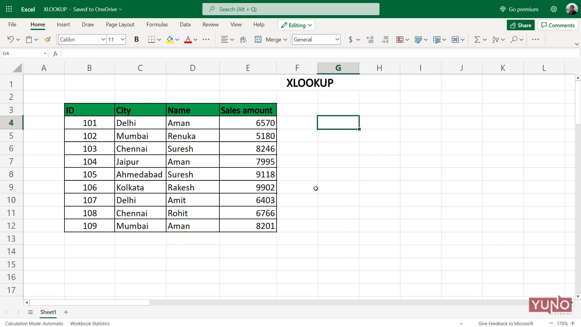 Excel: XLOOK UP (Part 1) - Yuno Learning