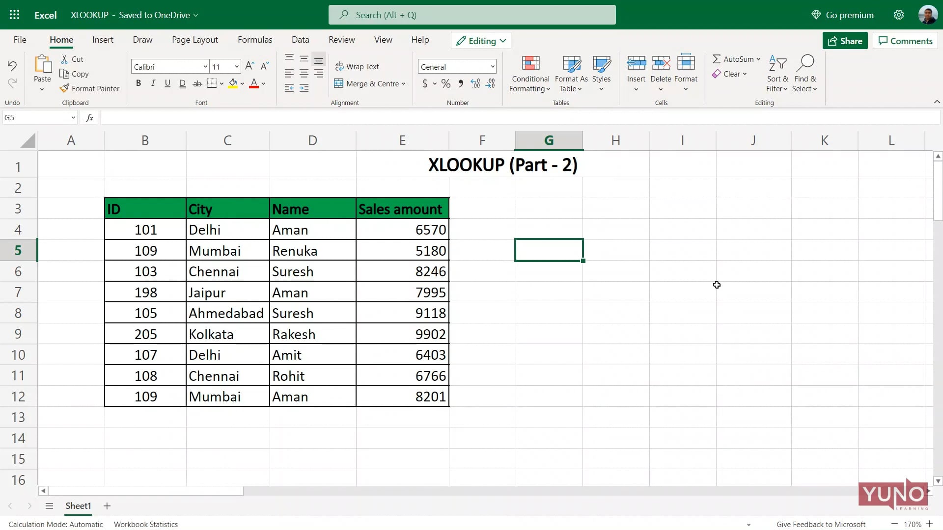 Excel: XLOOK UP (Part 2) - Yuno Learning