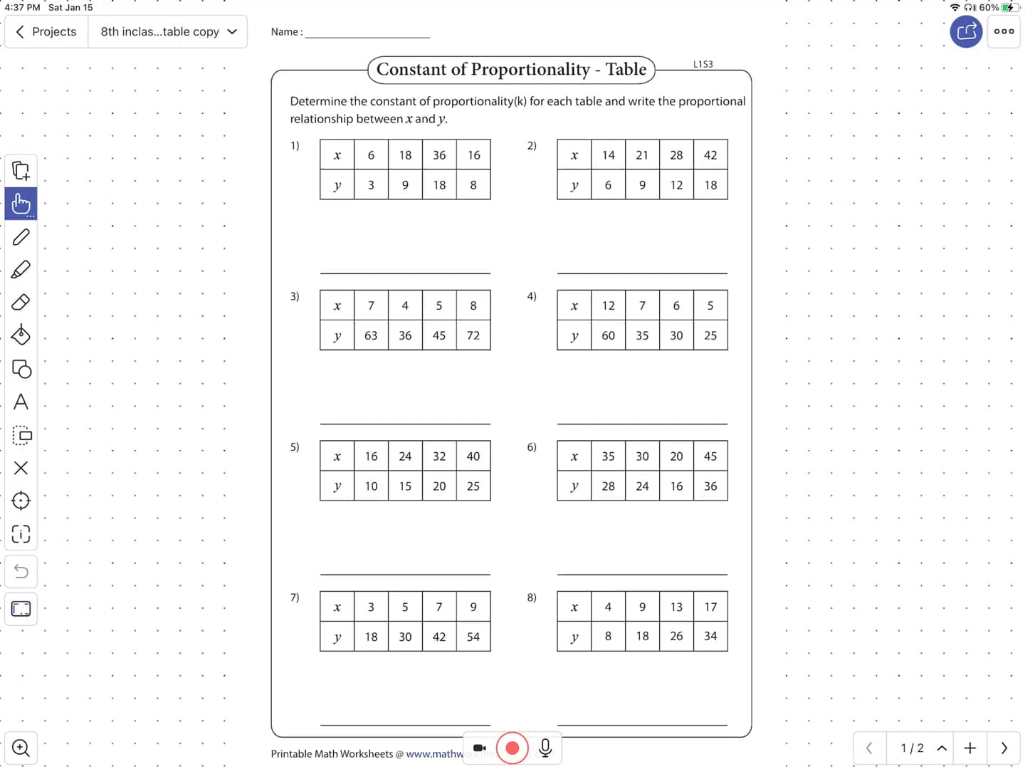 8th inclass 1-27-2022 pro portai of constant table on Vimeo