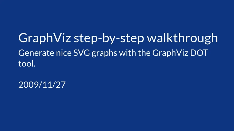 GraphViz step-by-step walkthrough (2009)
