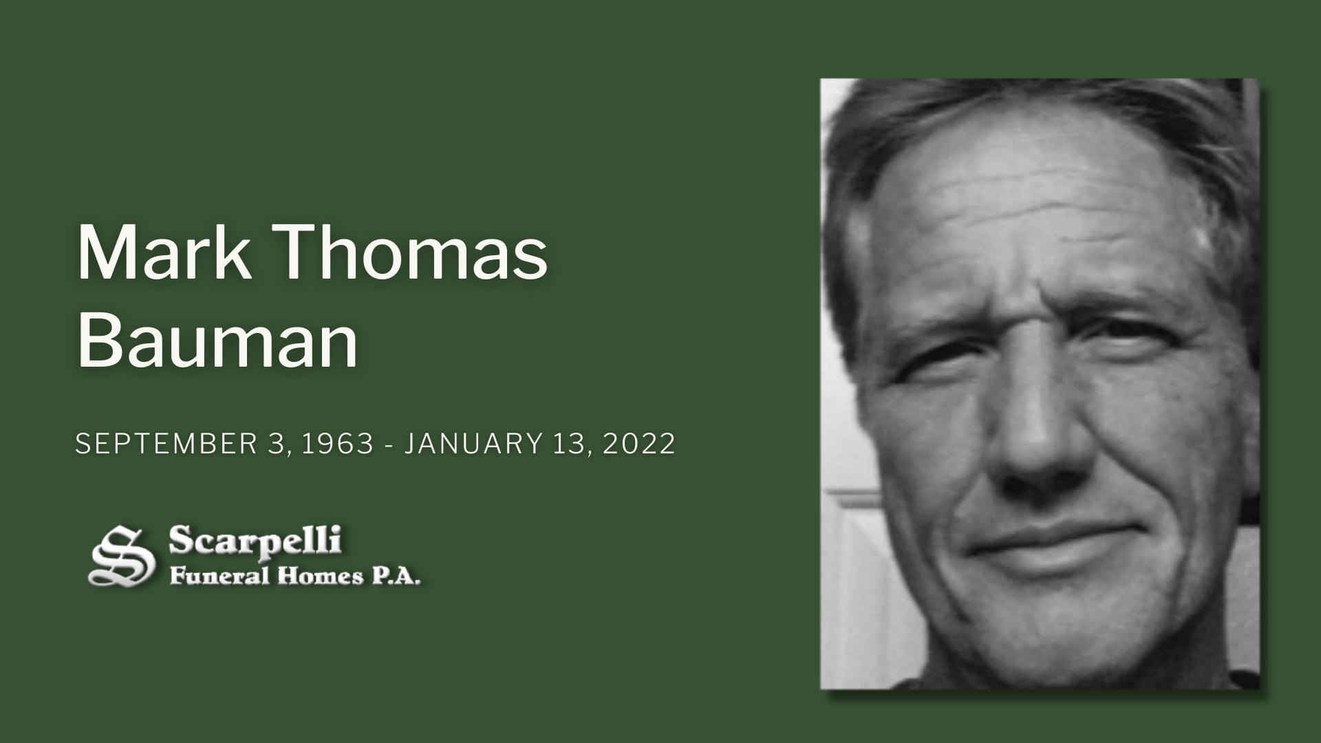 Mark Thomas Bauman Funeral Service on Vimeo