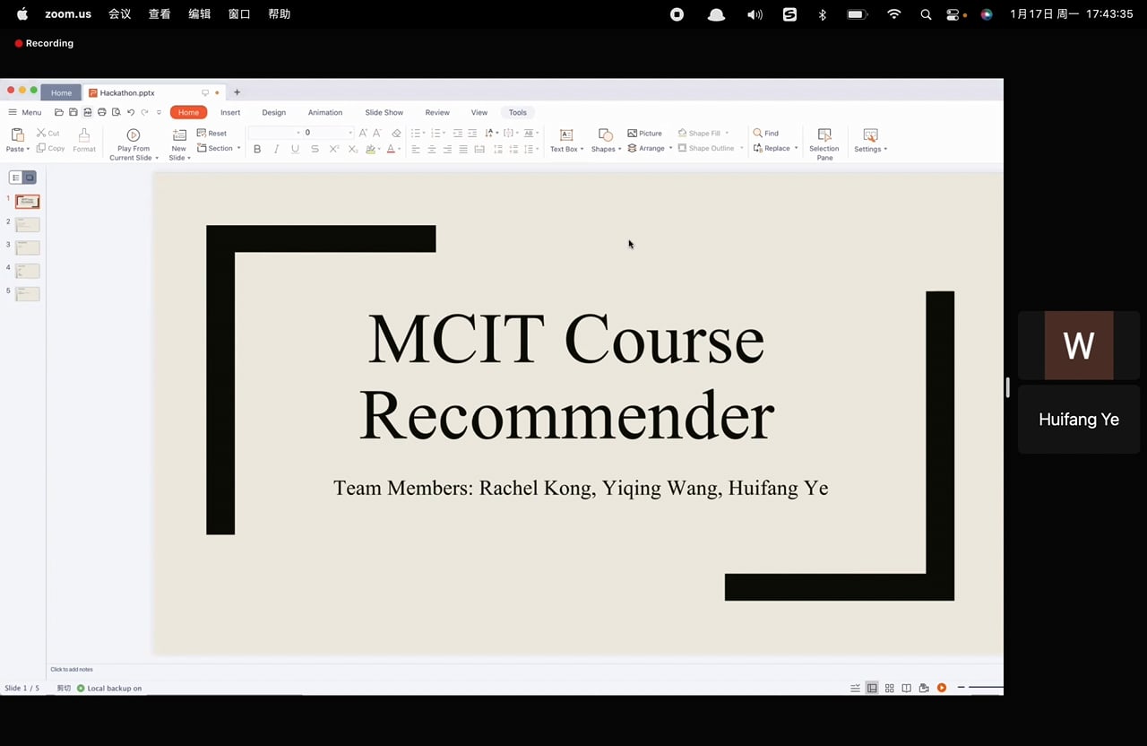 MCIT-Course-Recommender Presentation on Vimeo