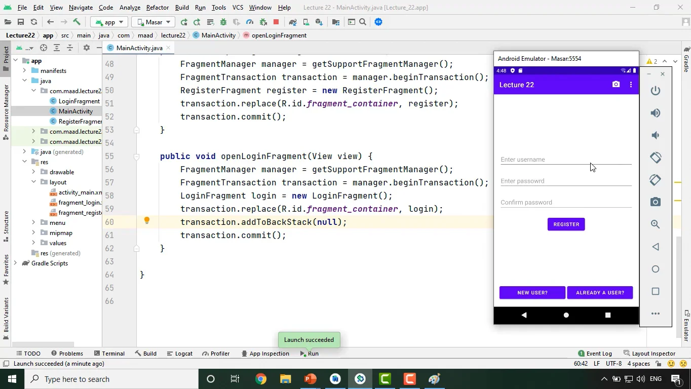 14- Adding a Fragment to Back Stack.mp4 on Vimeo