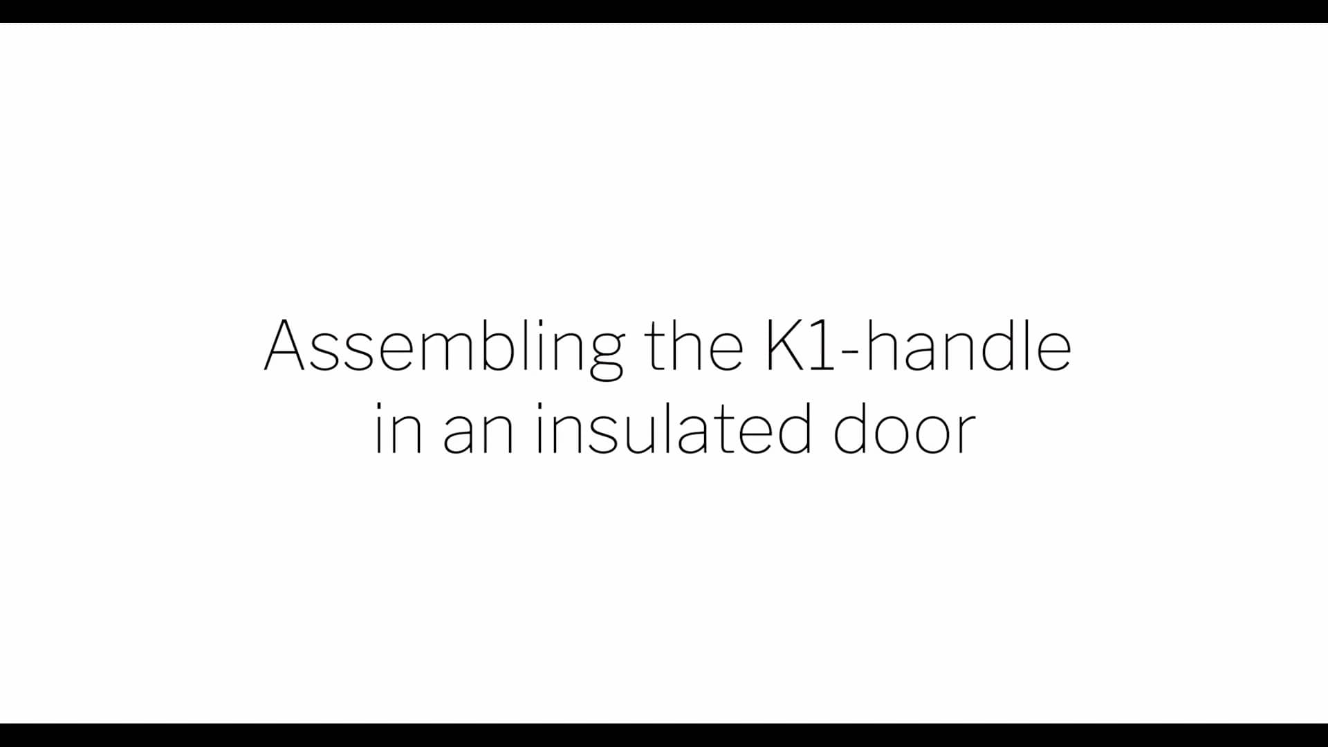 Klima-Flex™ - K1 Handle Installation on Vimeo