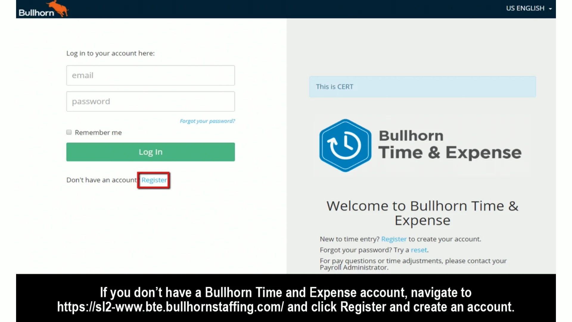 Bullhorn Time and Expense User Registration Gif on Vimeo