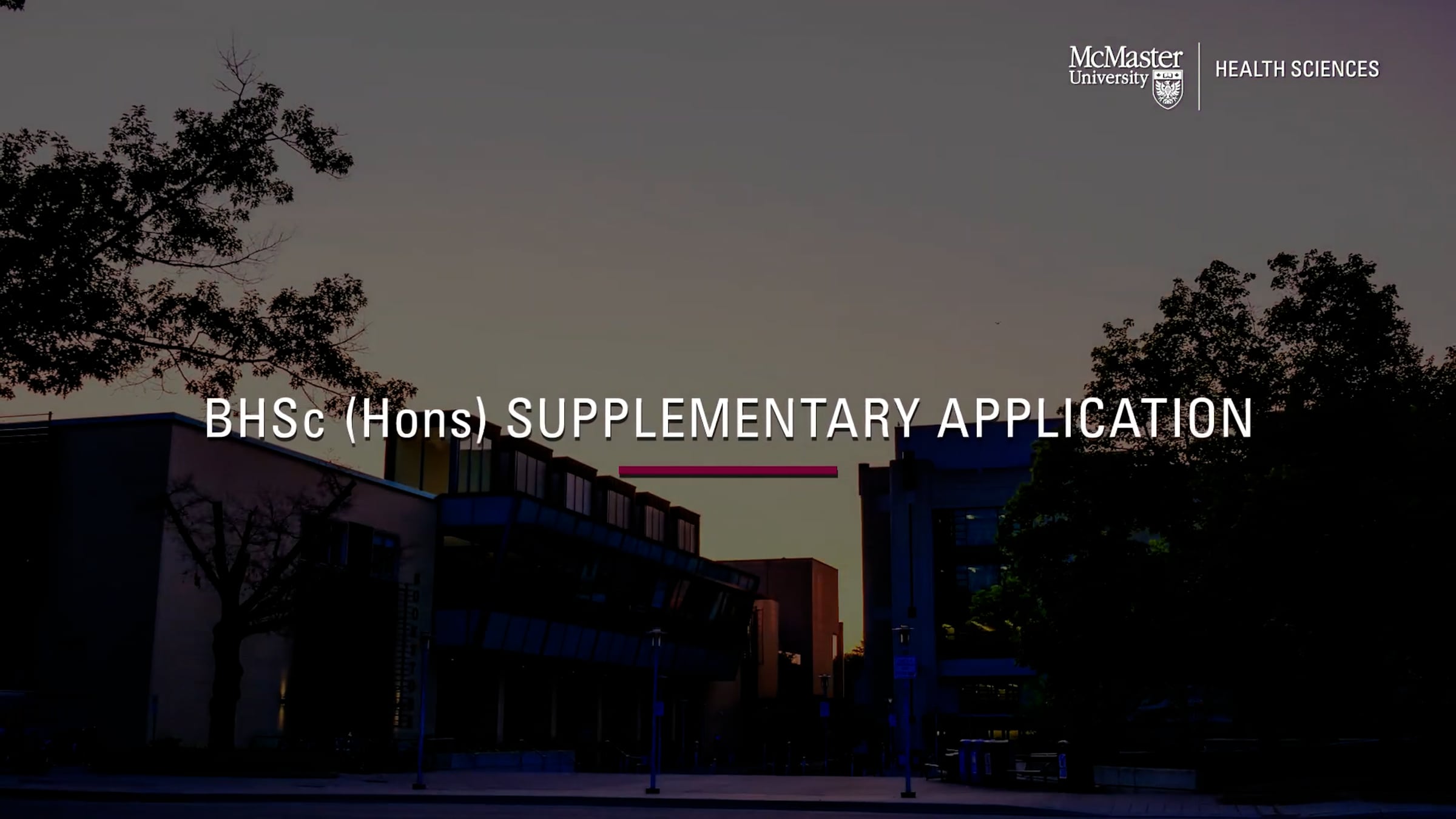 BHSc (Hons) Supplementary Application