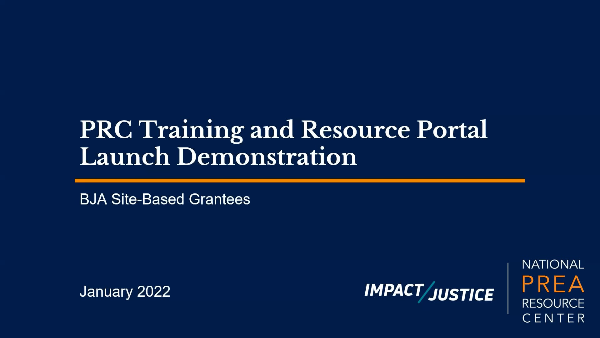 Launching the new PRC Training and Resource Portal (Site-based PREA ...