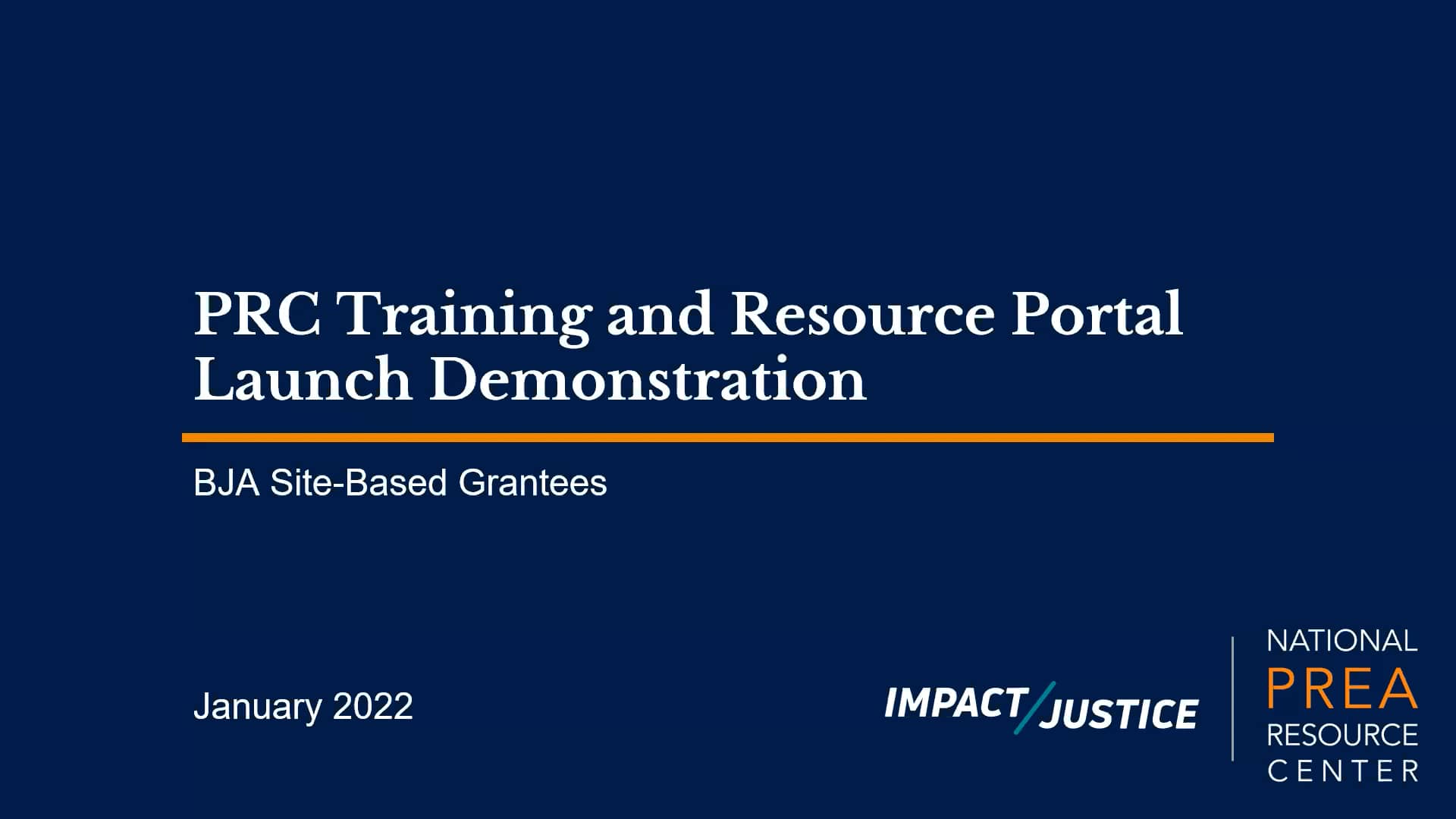 Launching the new PRC Training and Resource Portal (Site-based PREA ...