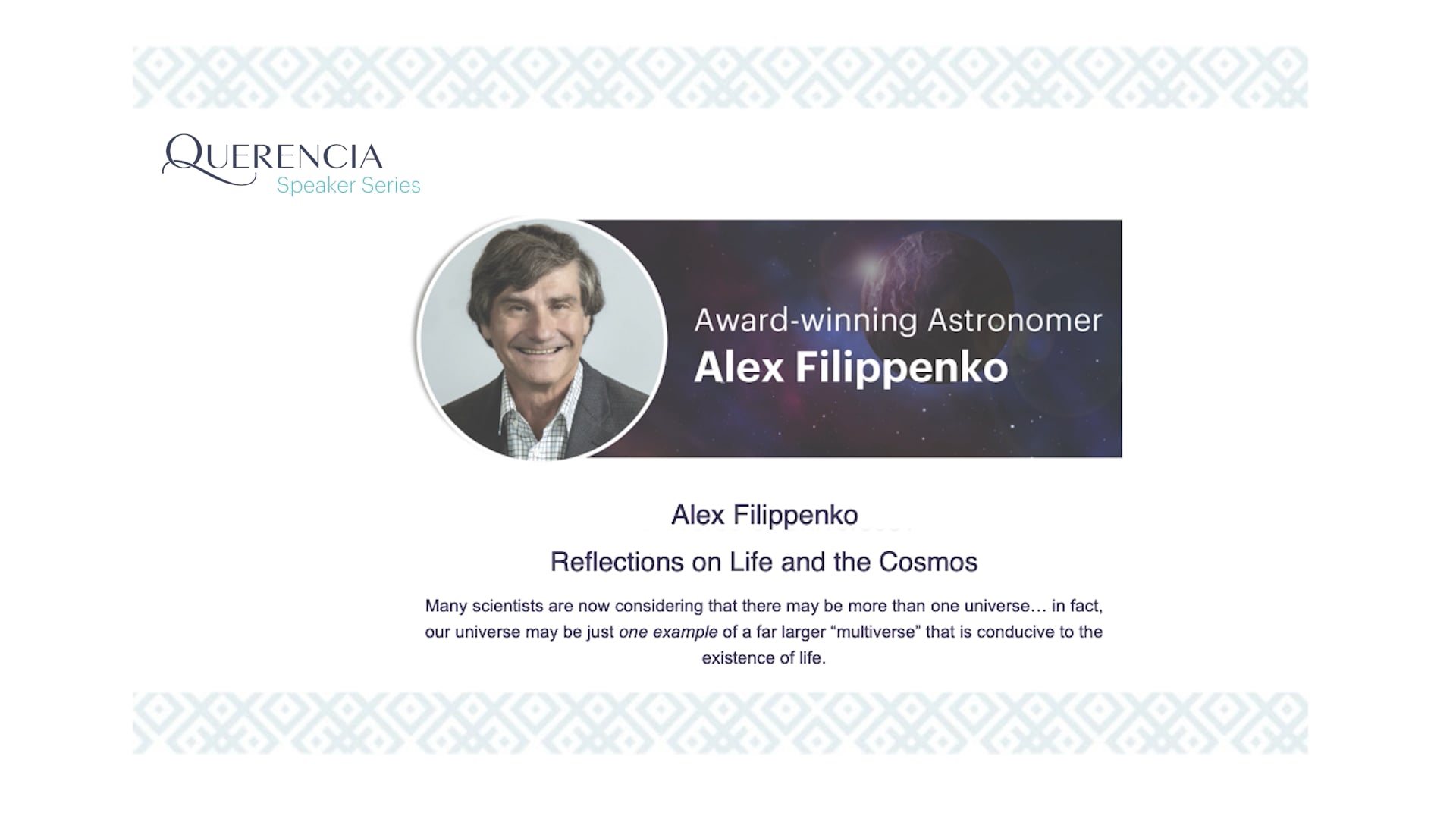 Querencia - Private Golf & Beach Club | Speakers Series featuring Dr ...