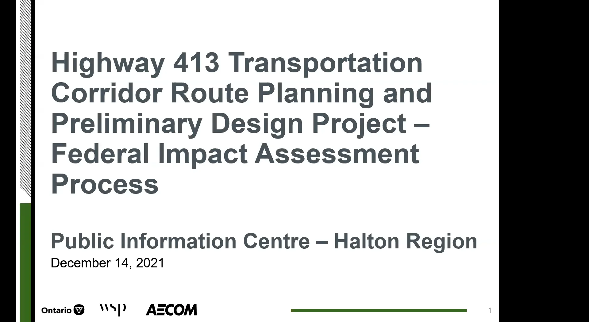 Highway 413 Project Halton Region PIC - December 14, 2021 on Vimeo