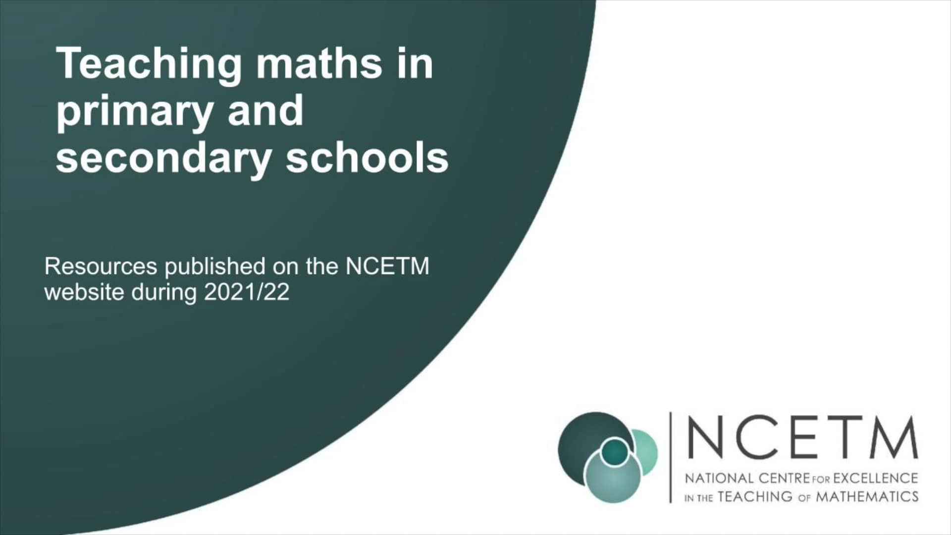 NCETM – Website materials Jan 2022 on Vimeo