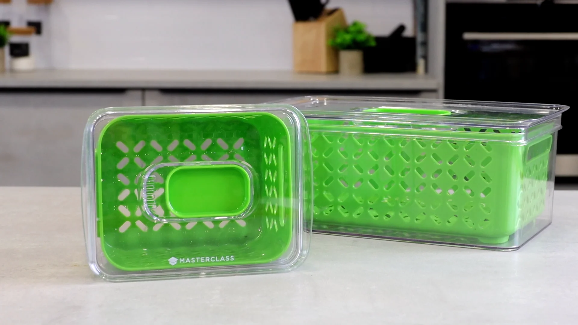 MasterClass Fresh Keeper Stacking Lidded Fridge Storage Boxes on Vimeo