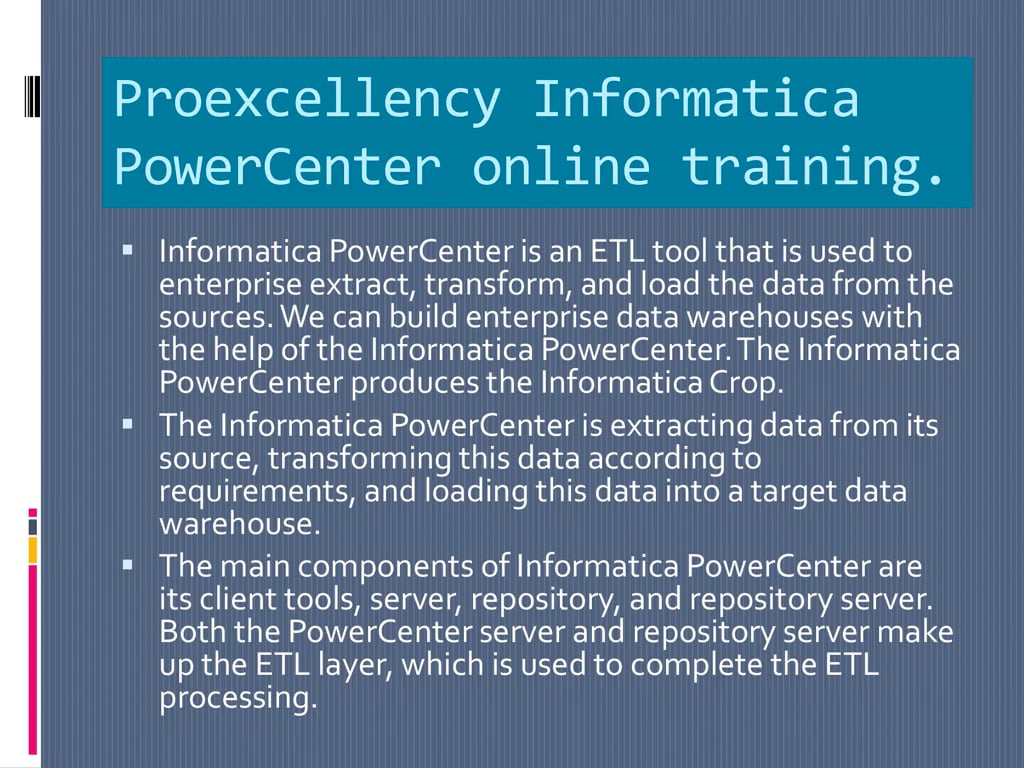 Proexcellency provides Informatica PowerCenter online training. on Vimeo