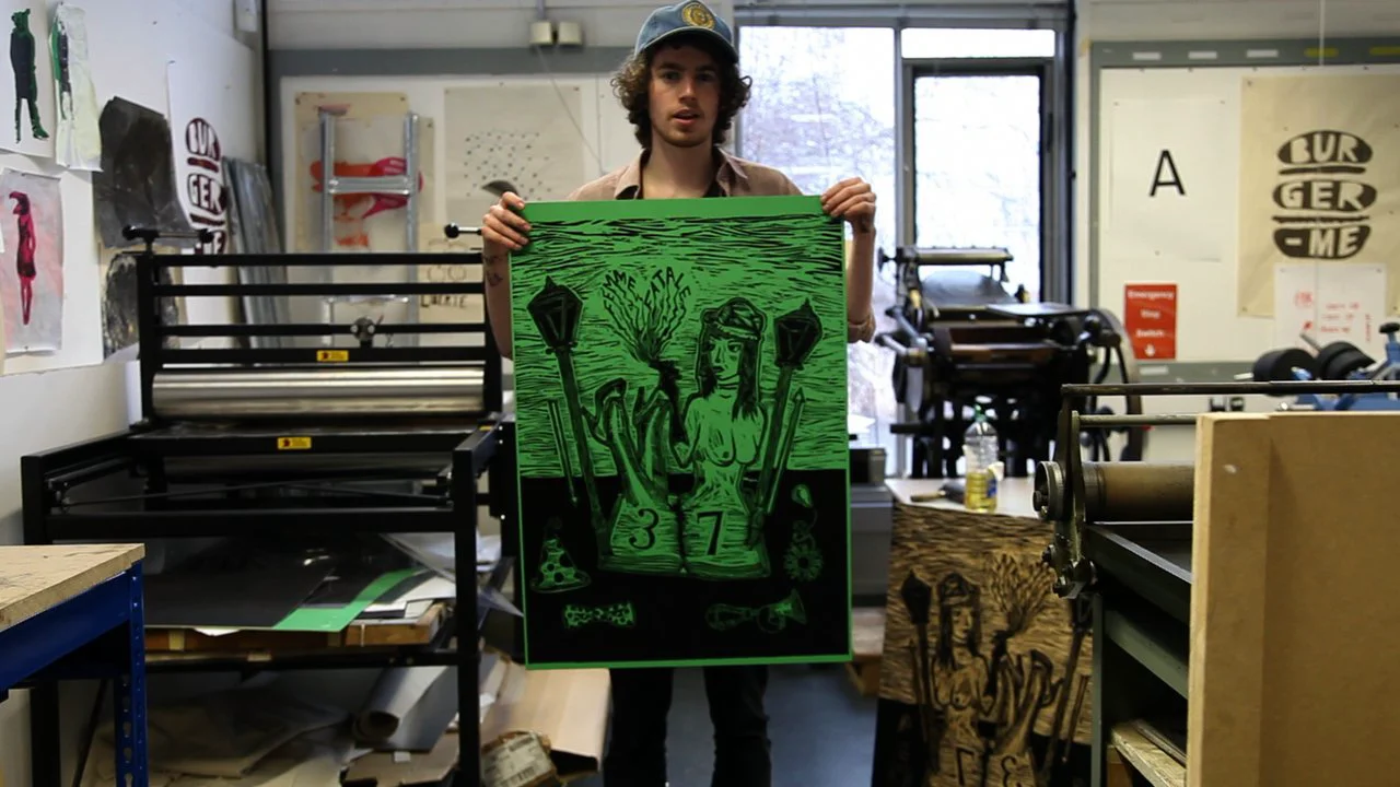 Woodcut Printing - Aaron Kitney