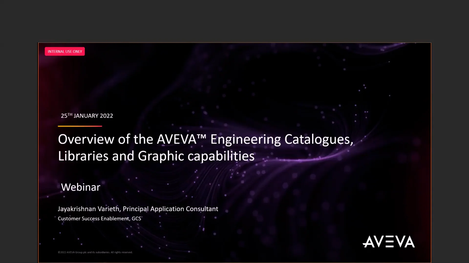 Overview of AVEVA™ Engineering Catalogues, Libraries and Graphic ...