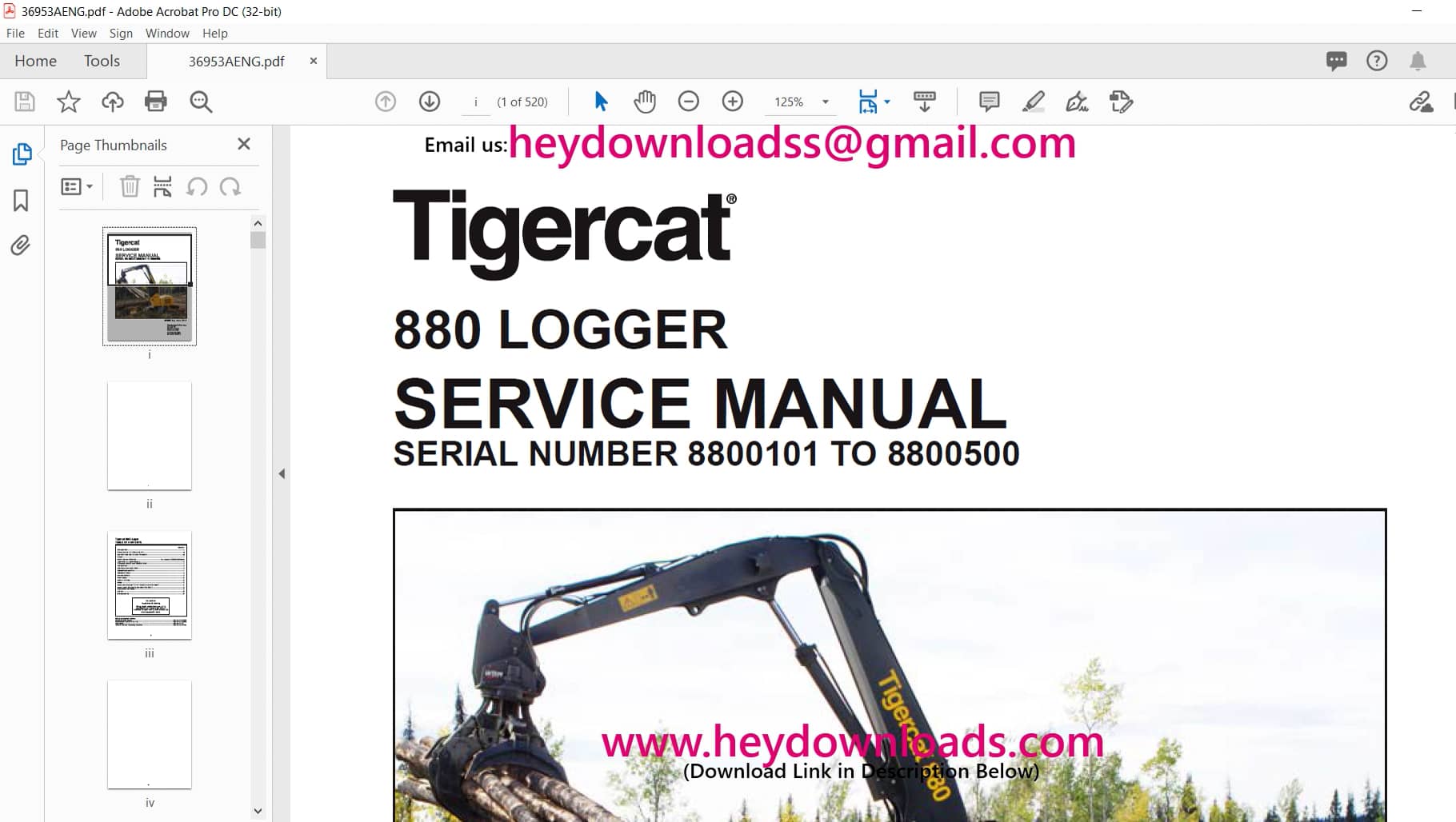 Tigercat 880 LOGGER Service Manual - PDF DOWNLOAD on Vimeo