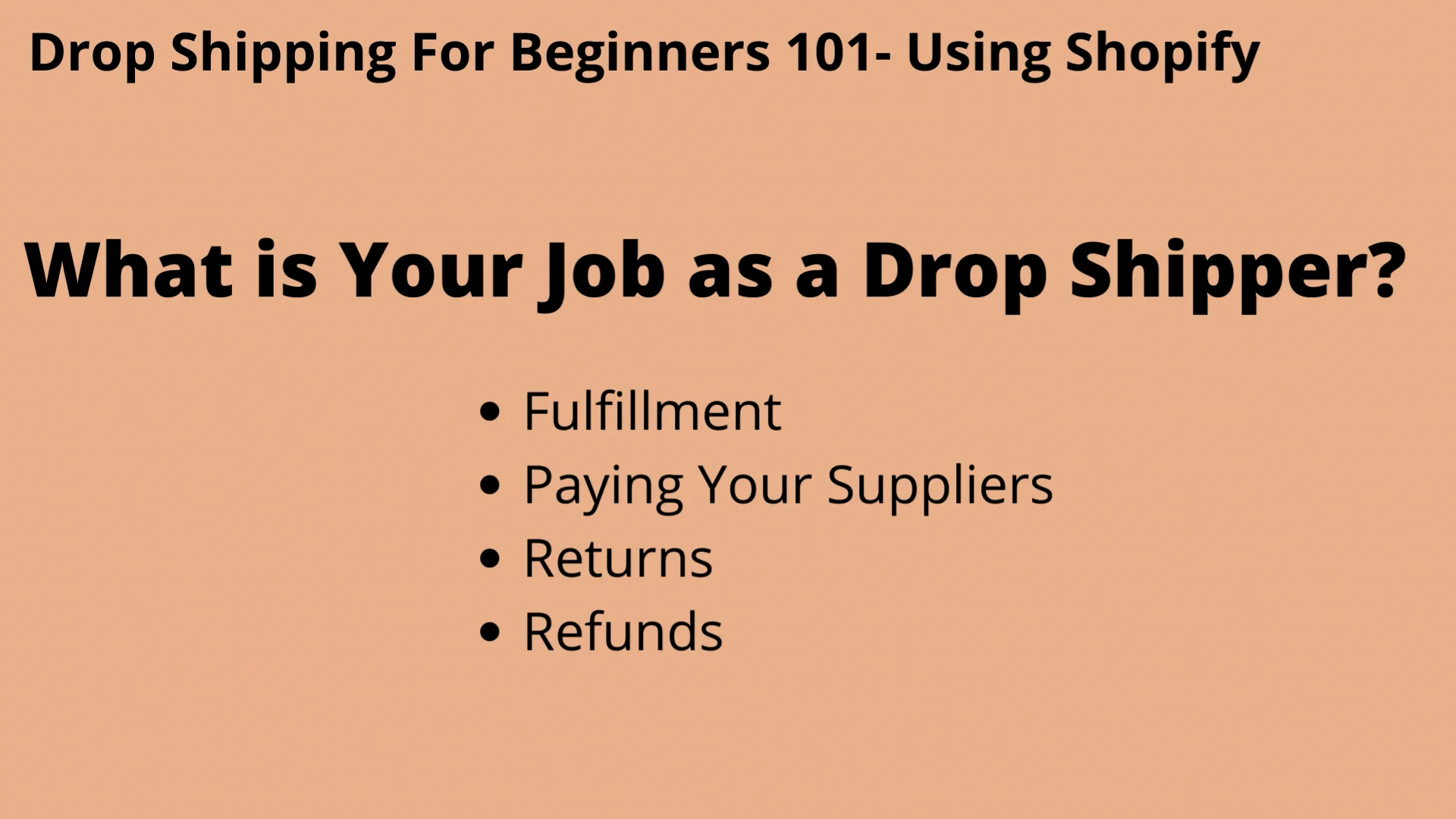 What is Your Job as a Drop Shipper on Vimeo