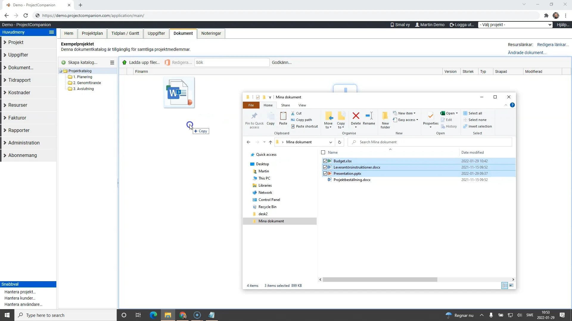 ProjectCompanion funktioner - Dokumenthantering on Vimeo