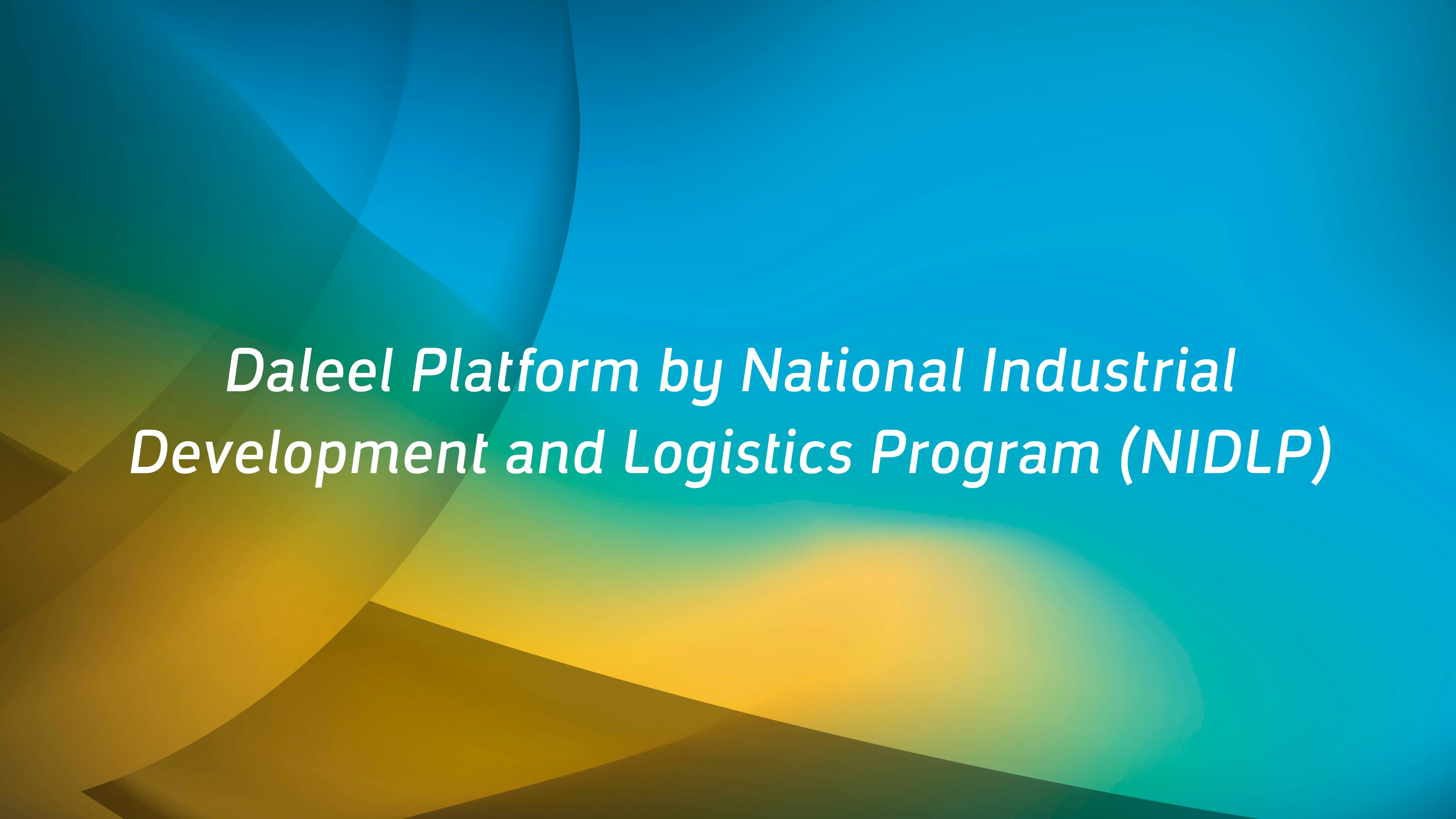 Daleel Platform by National Industrial Development and Logistics ...
